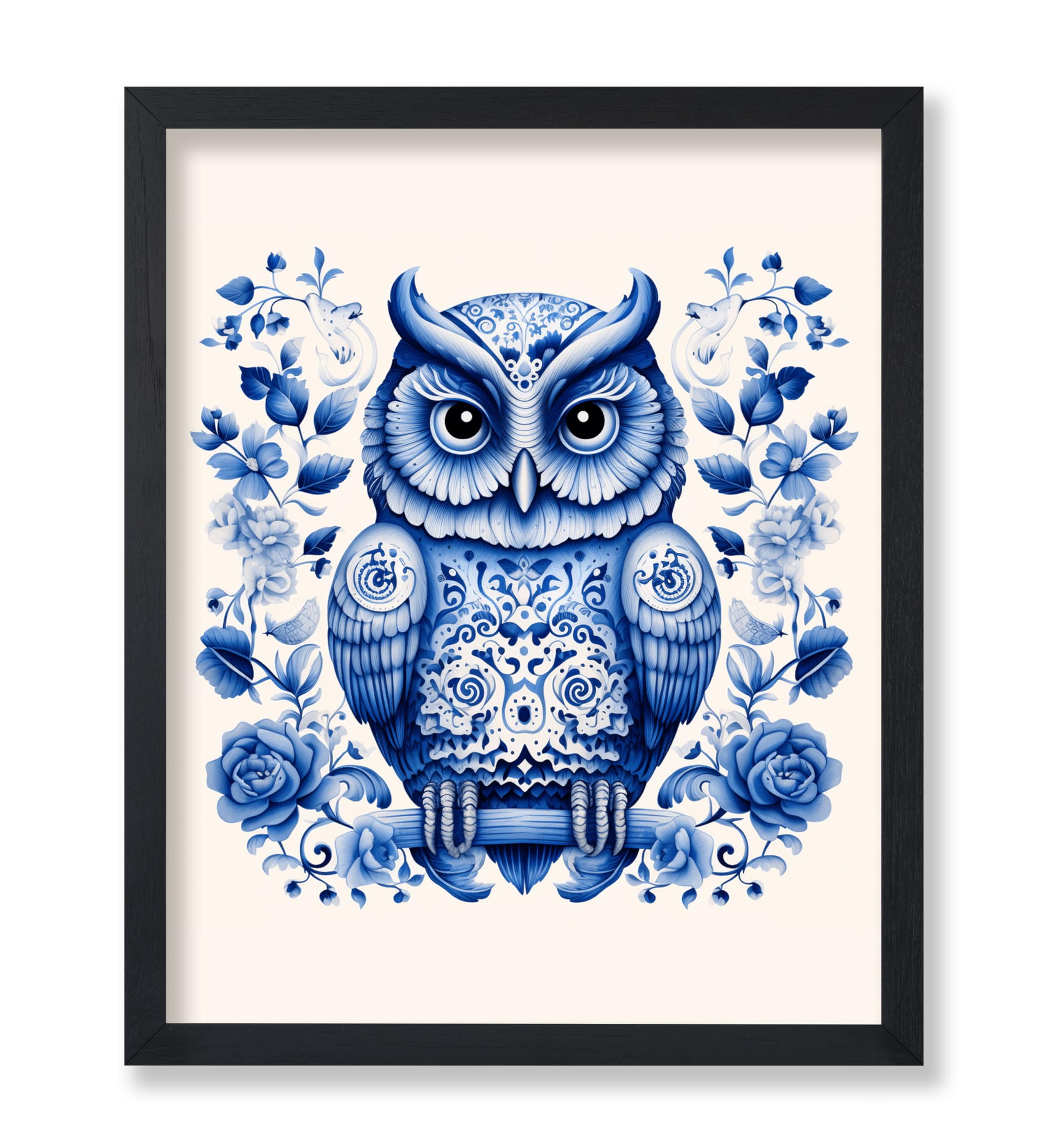 Poster Master Owl Poster - Bird Print - Flower Art - Ornamental Art ...