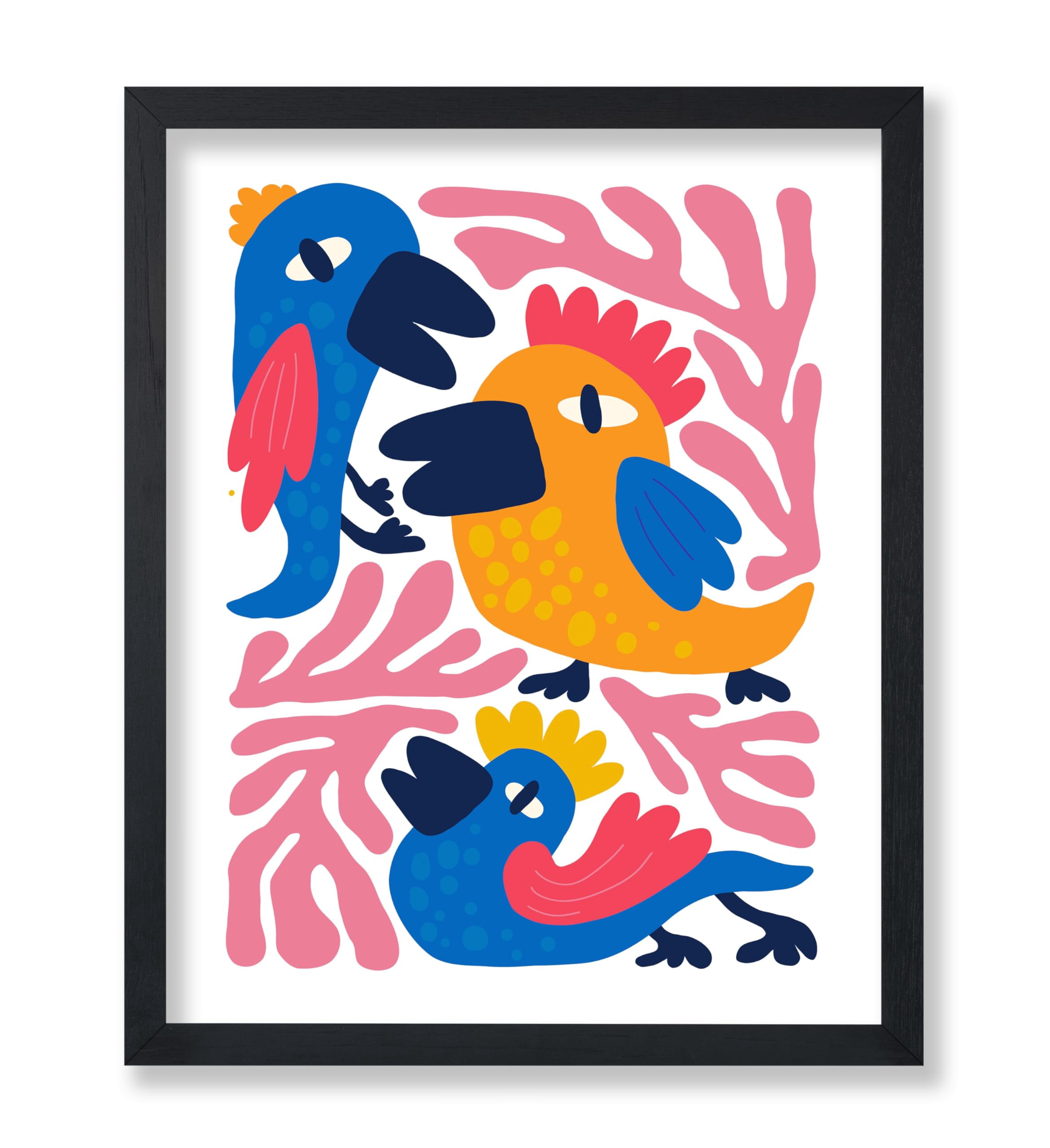 Poster Master Parrot Poster - Retro Floral Print - Groovy Bird Art ...