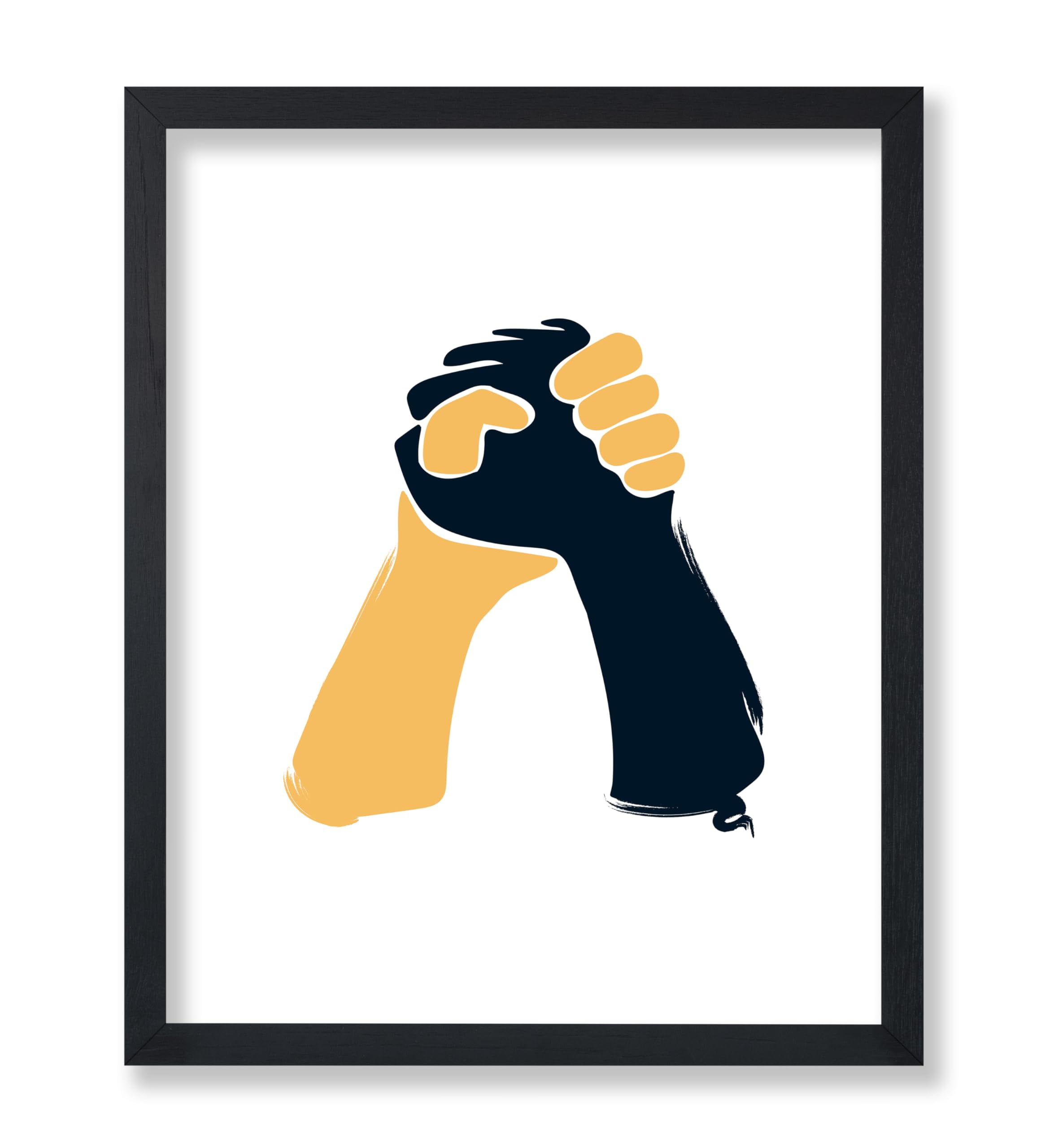 Poster Master Peace Poster - Retro Holding Hands Print - Peace and Love ...