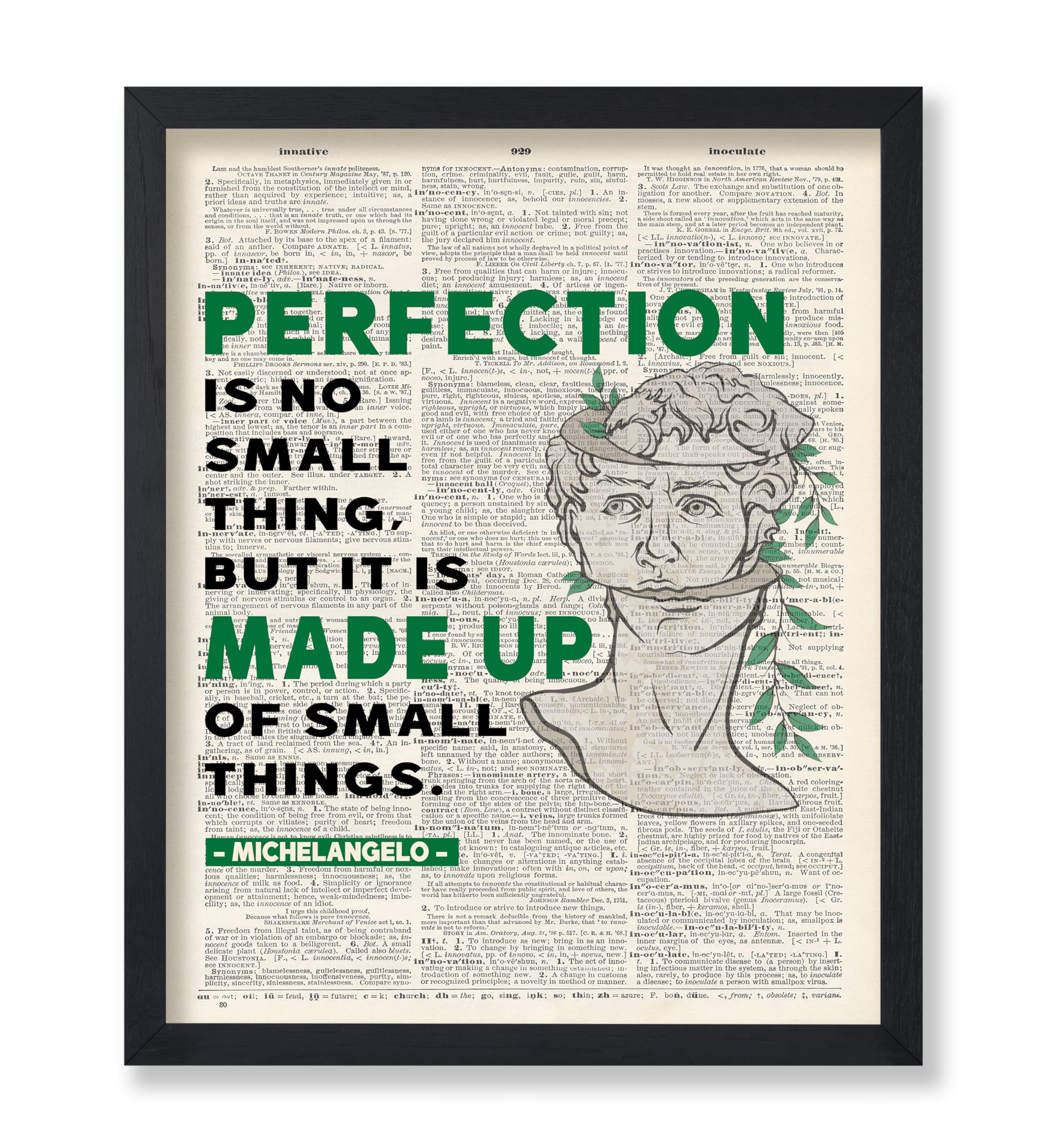 Poster Master Perfection Poster - Michelangelo Print - Motivational Art ...