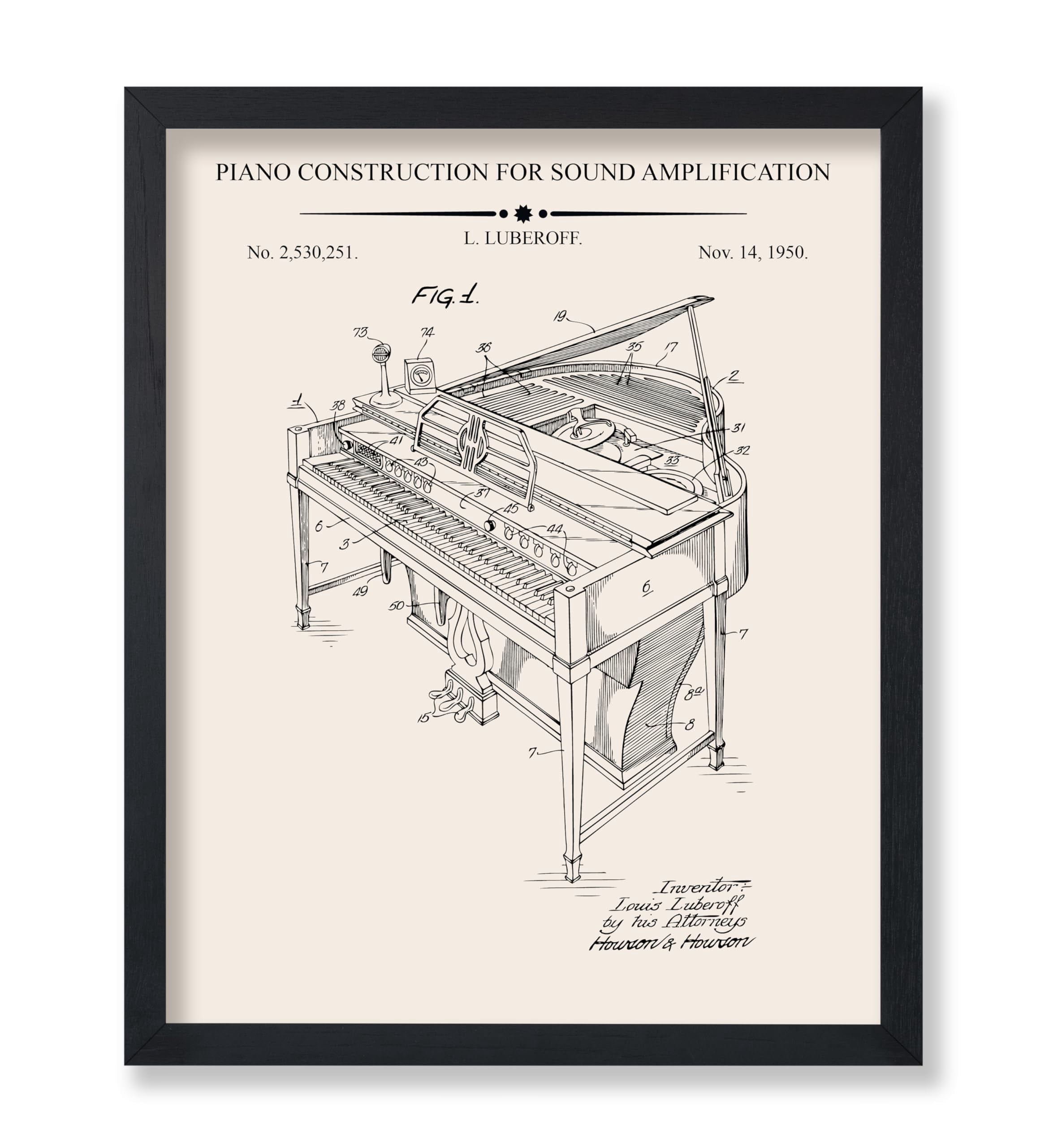 Poster Master Piano Blueprint Poster - Piano Patent Print - Music Art ...