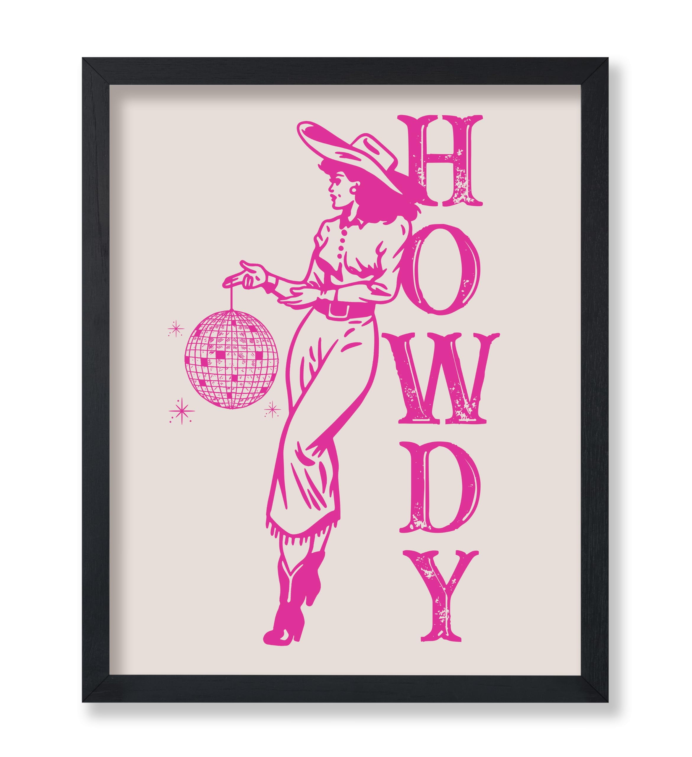 Poster Master Pink Cowboy Roadrunner Poster - Retro Cowboy Print ...