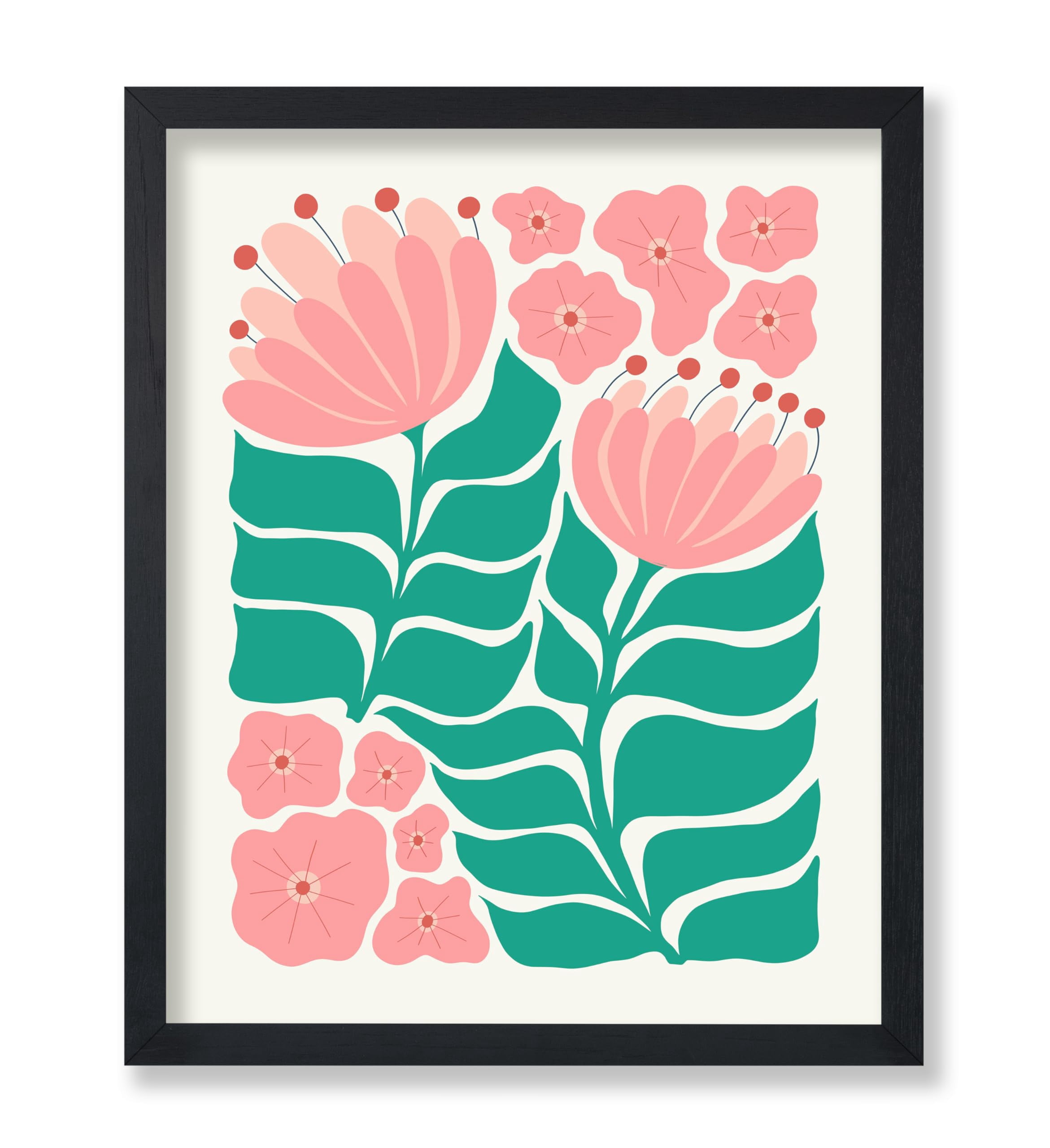 Poster Master Pink Floral Poster - Retro Flowers Print - Groovy ...