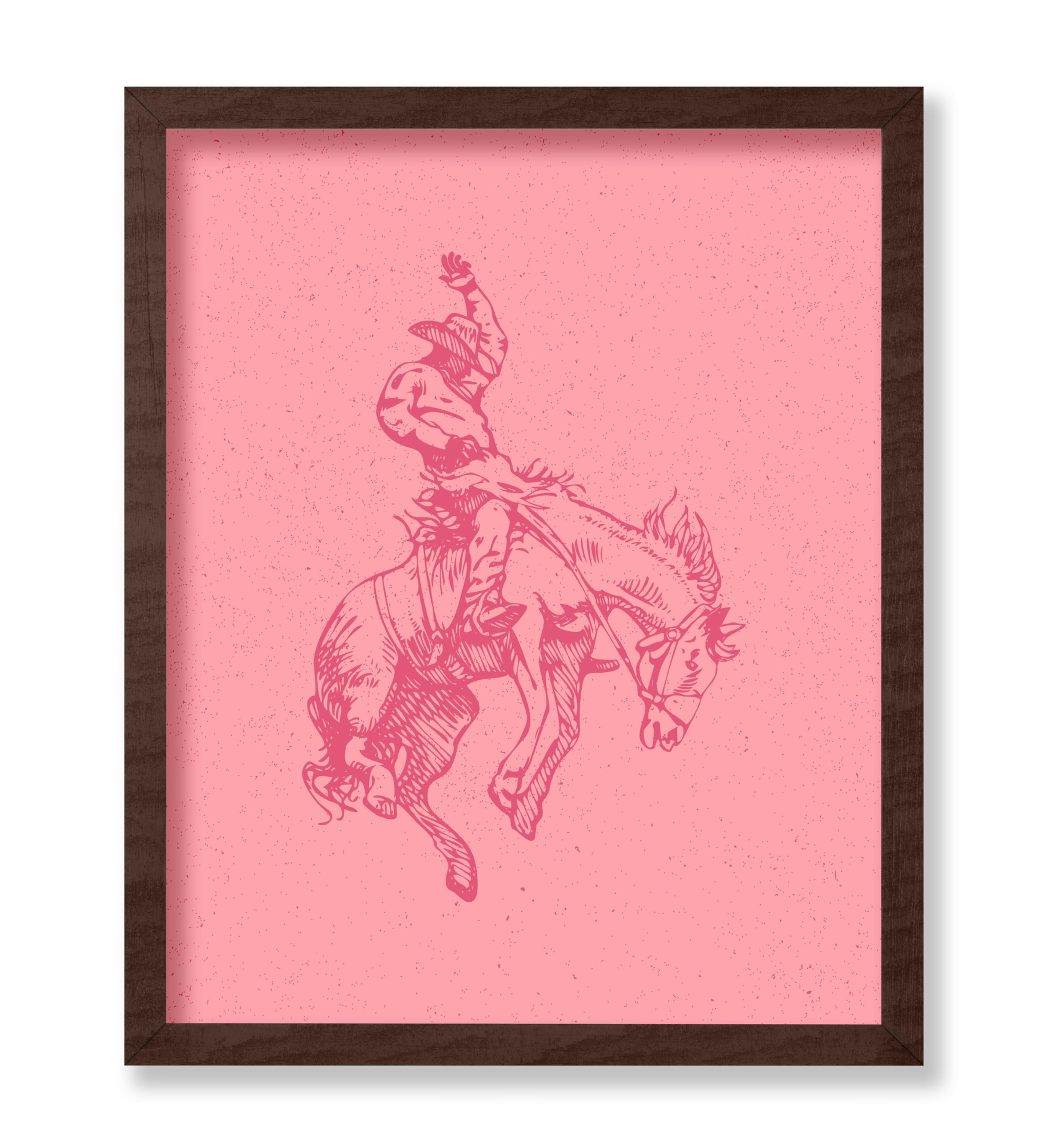 Poster Master Pink Rodeo Poster - Retro Cowboy on Bucking Horse Print ...