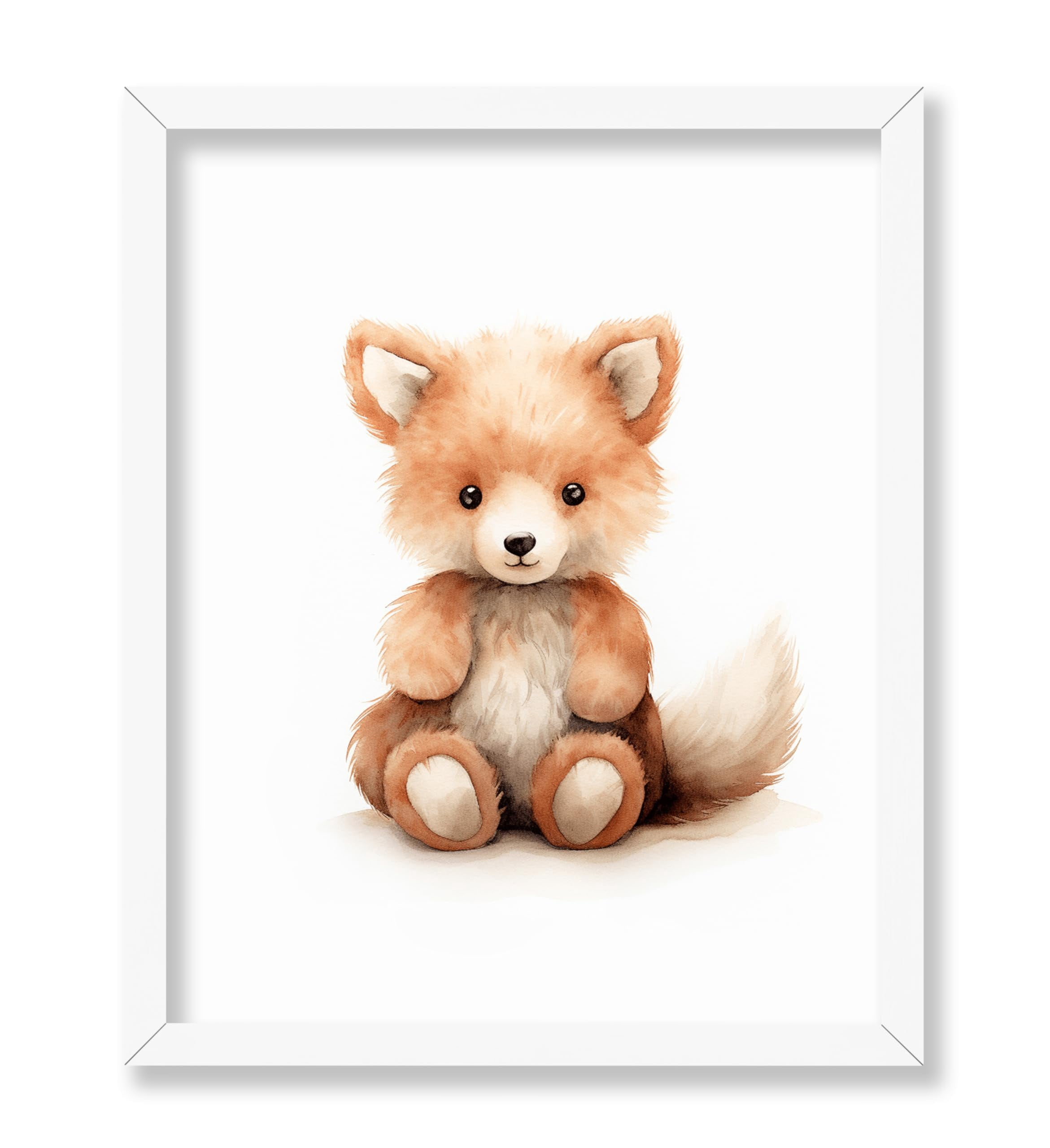 Poster Master Plush Fox Poster - Cute Baby Fox Print - Minimal Art ...