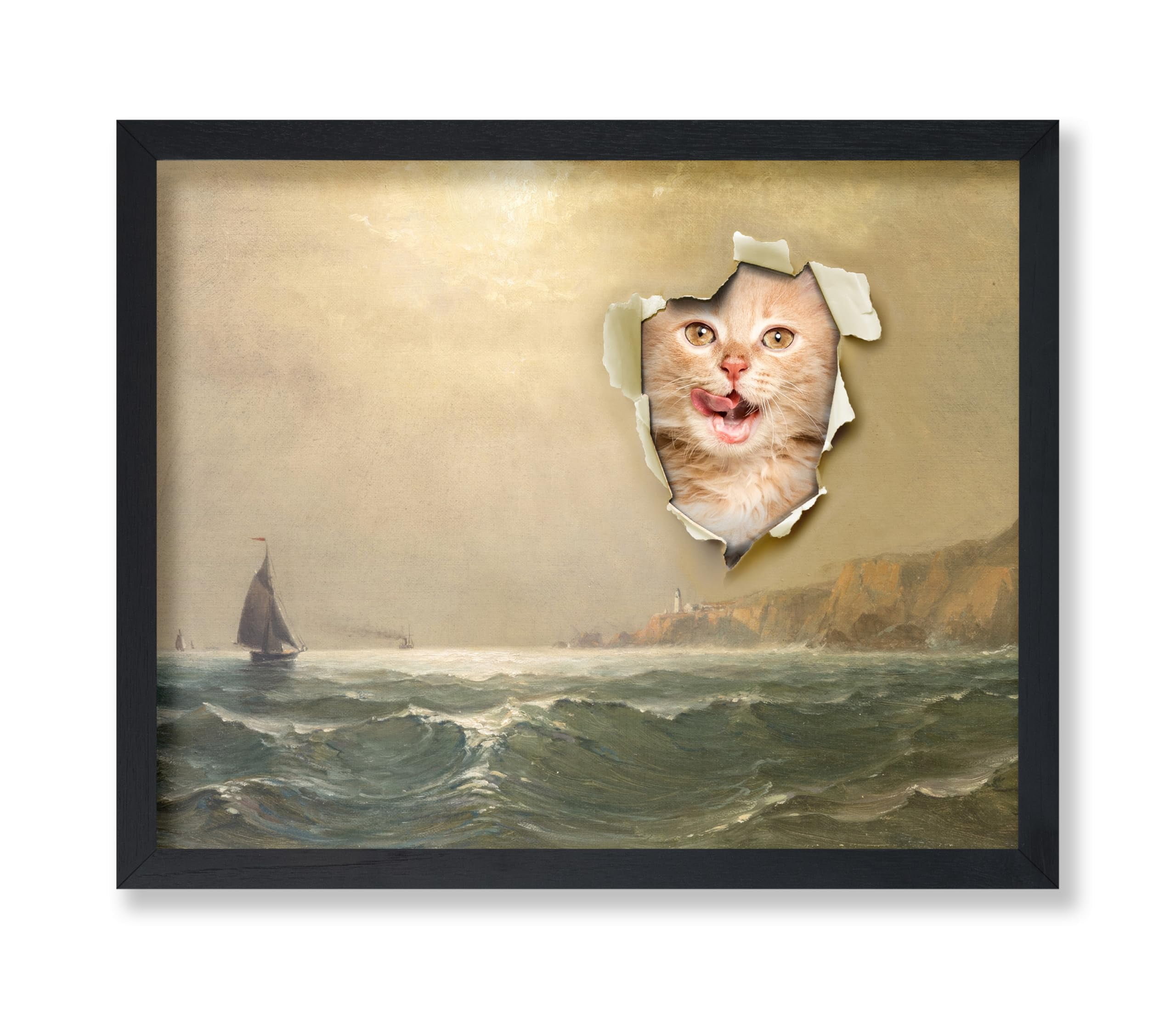 Poster Master Popping Cat Poster - Seascape Print - Altered Art ...