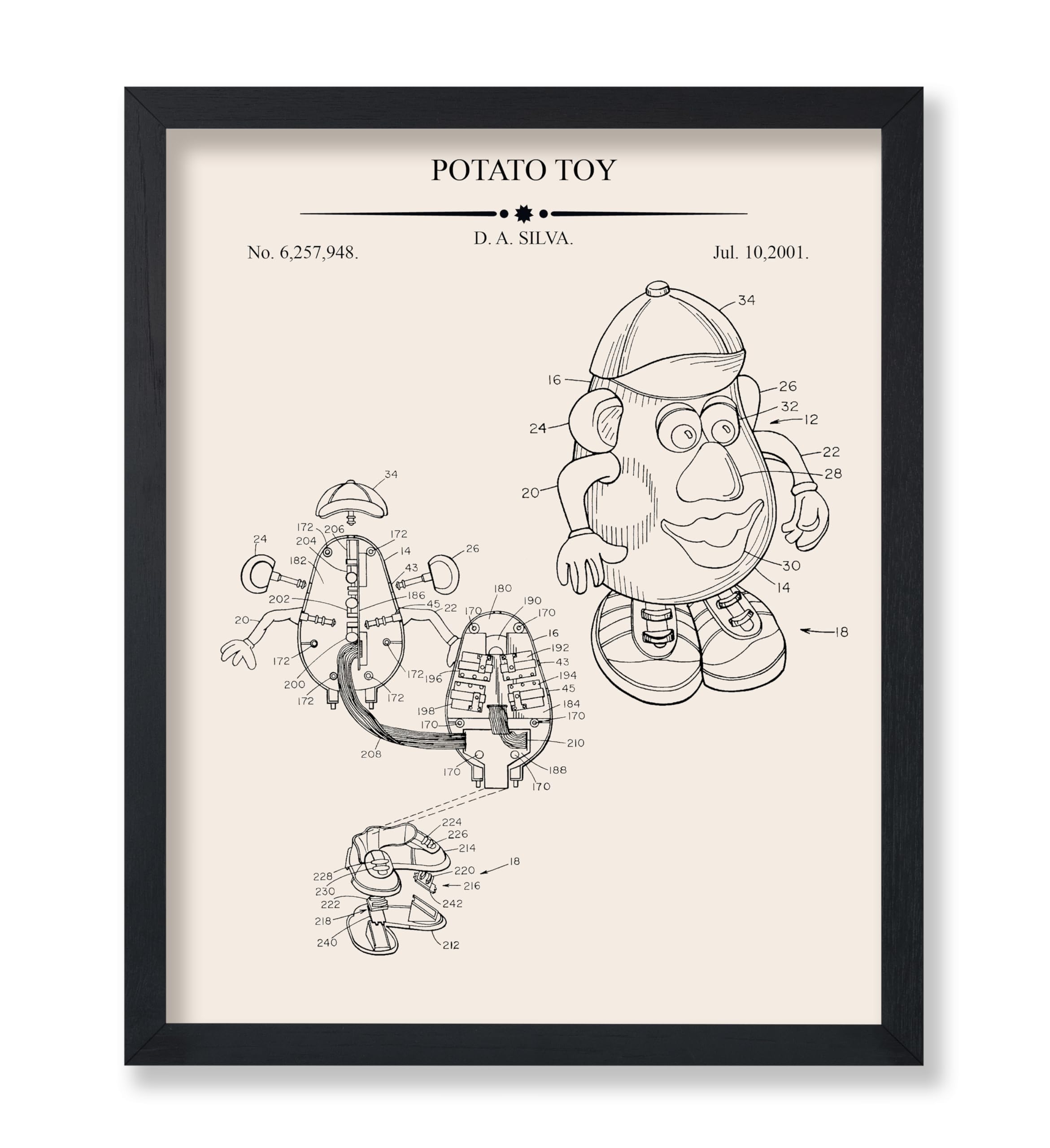 Poster Master Potato Head Blueprint Poster - Mr. Potato Patent Print ...