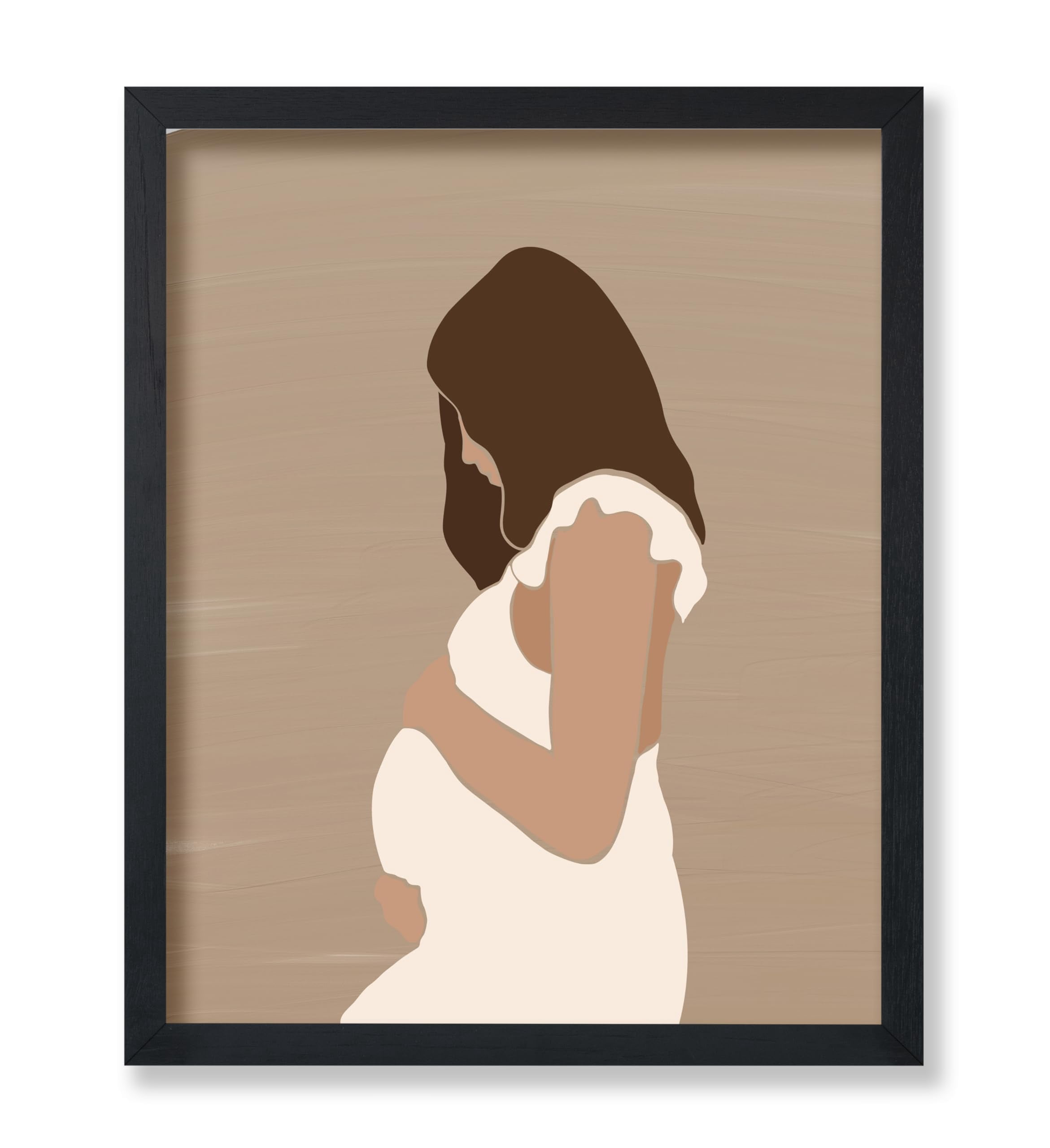 Poster Master Pregnancy Poster - Retro Pregnant Lady In White Print ...