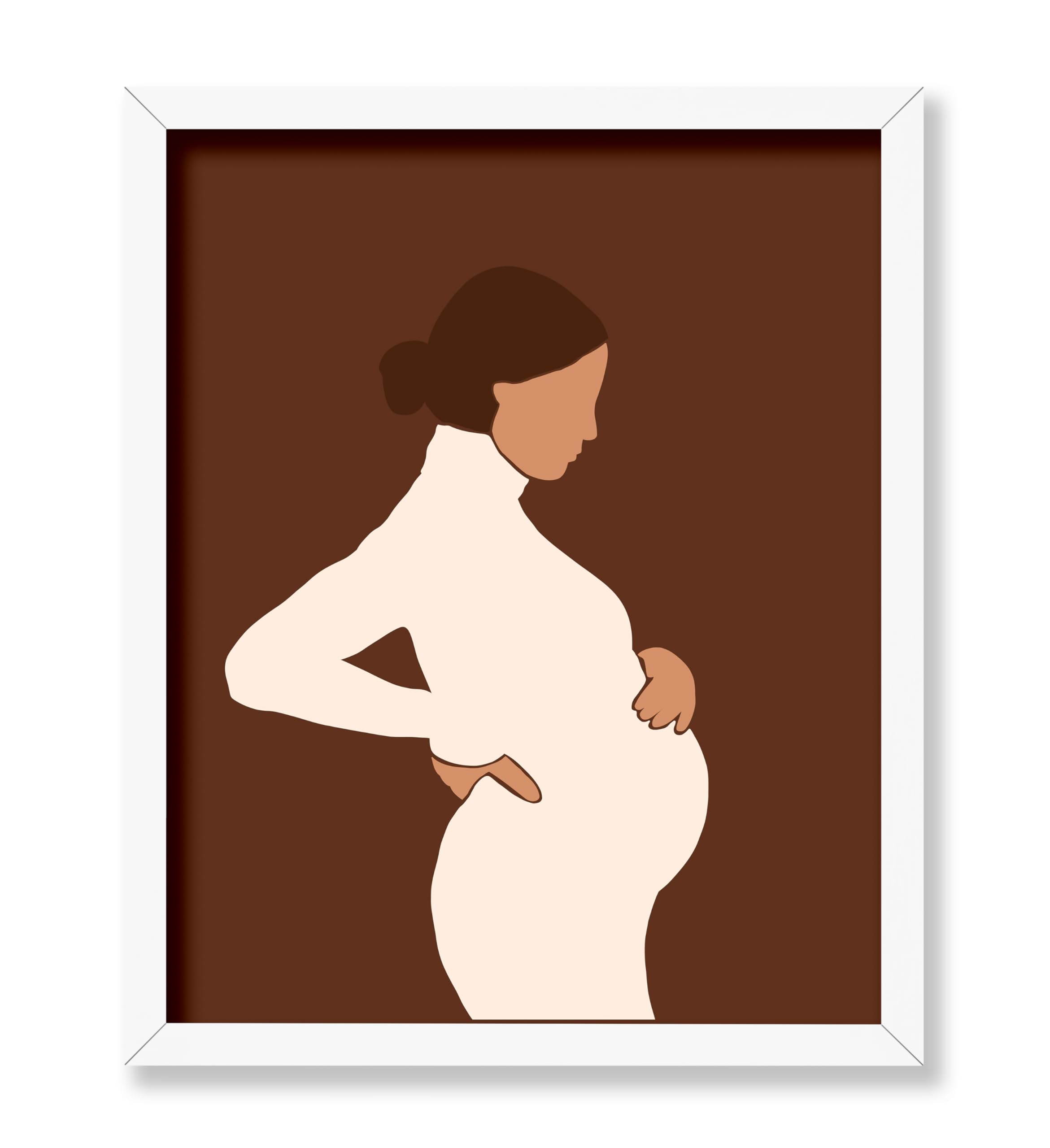 Poster Master Pregnant Woman In White Poster - Retro Faceless Print ...