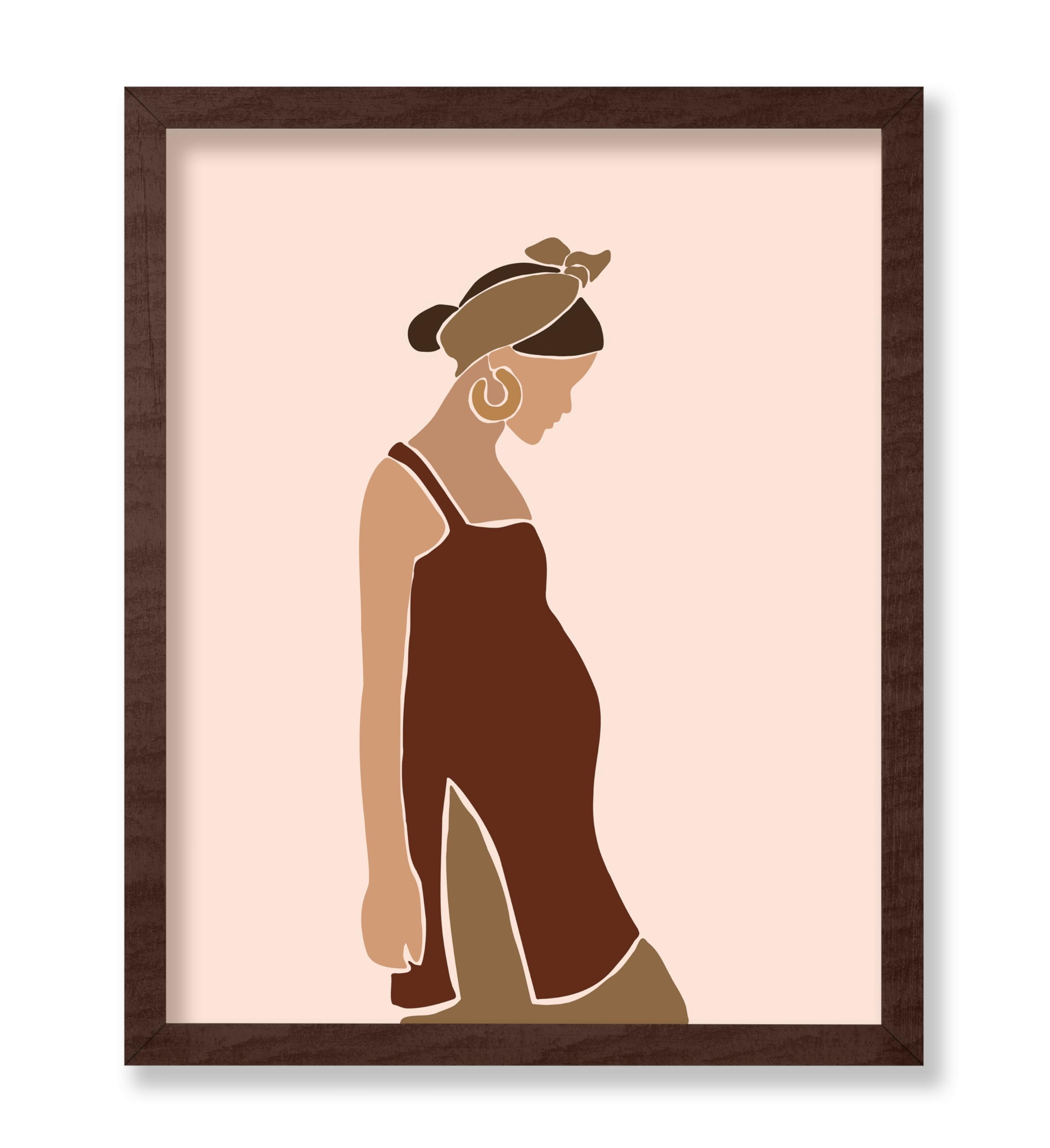 Poster Master Pregnant Woman Poster - Retro Maternity Print - Faceless ...