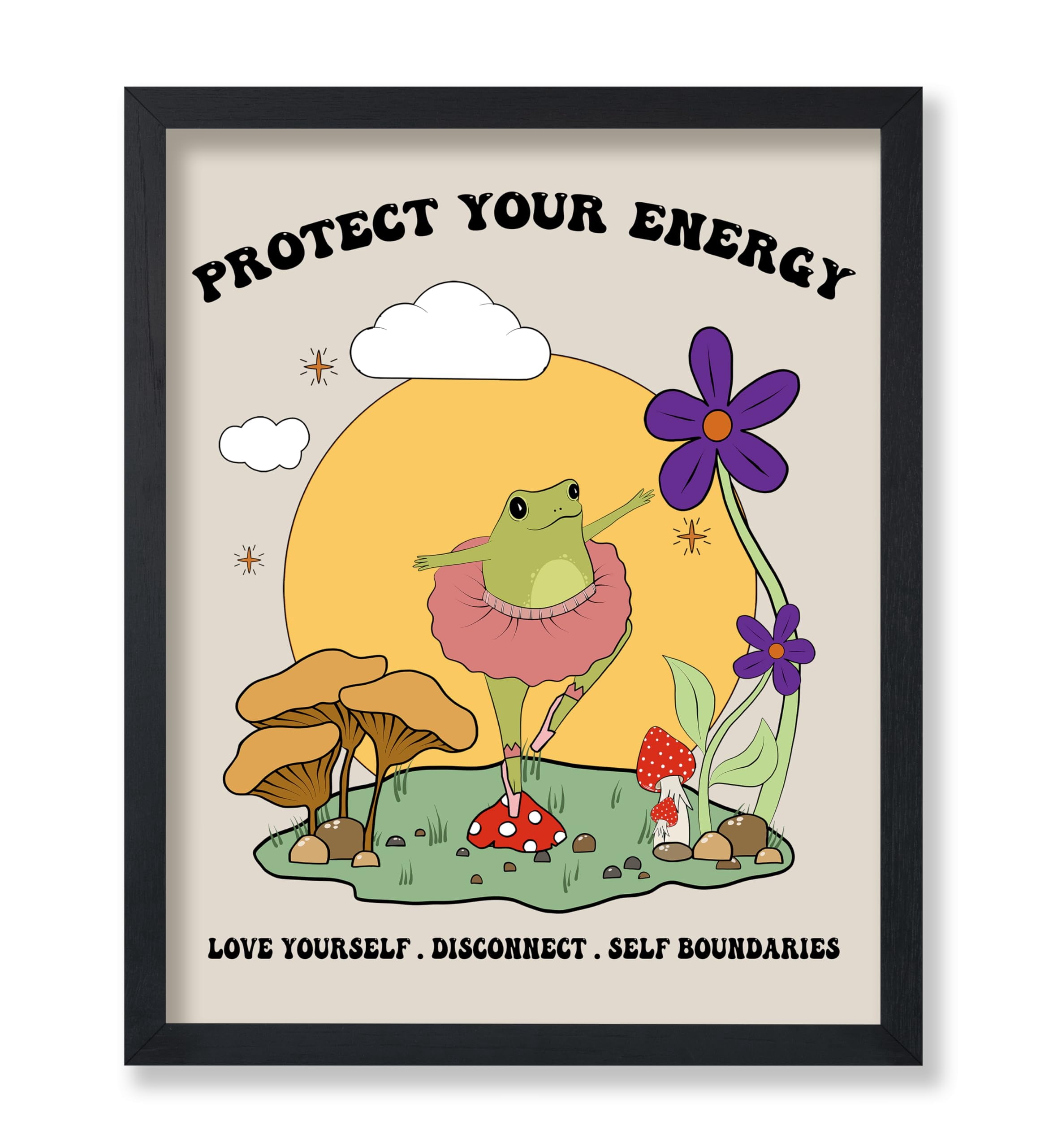 Poster Master Protect Your Energy Poster - Retro Ballerina Frog Print ...