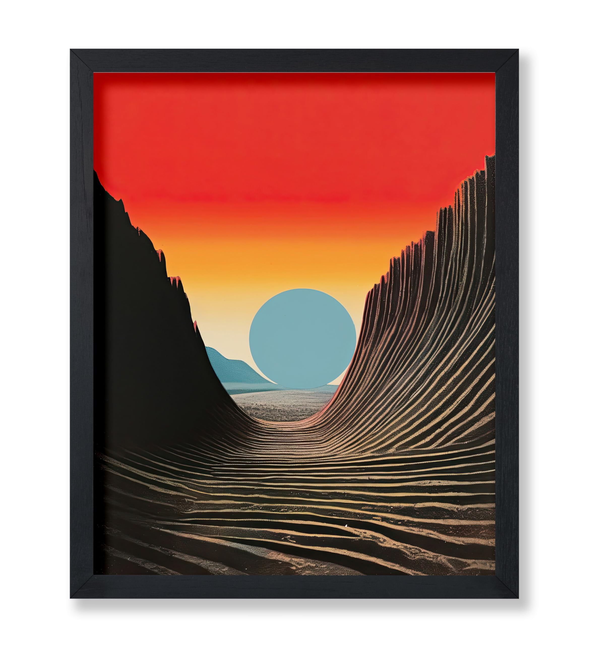 Poster Master Psychedelic Poster - Blue Moon Print - Red Sky Art ...