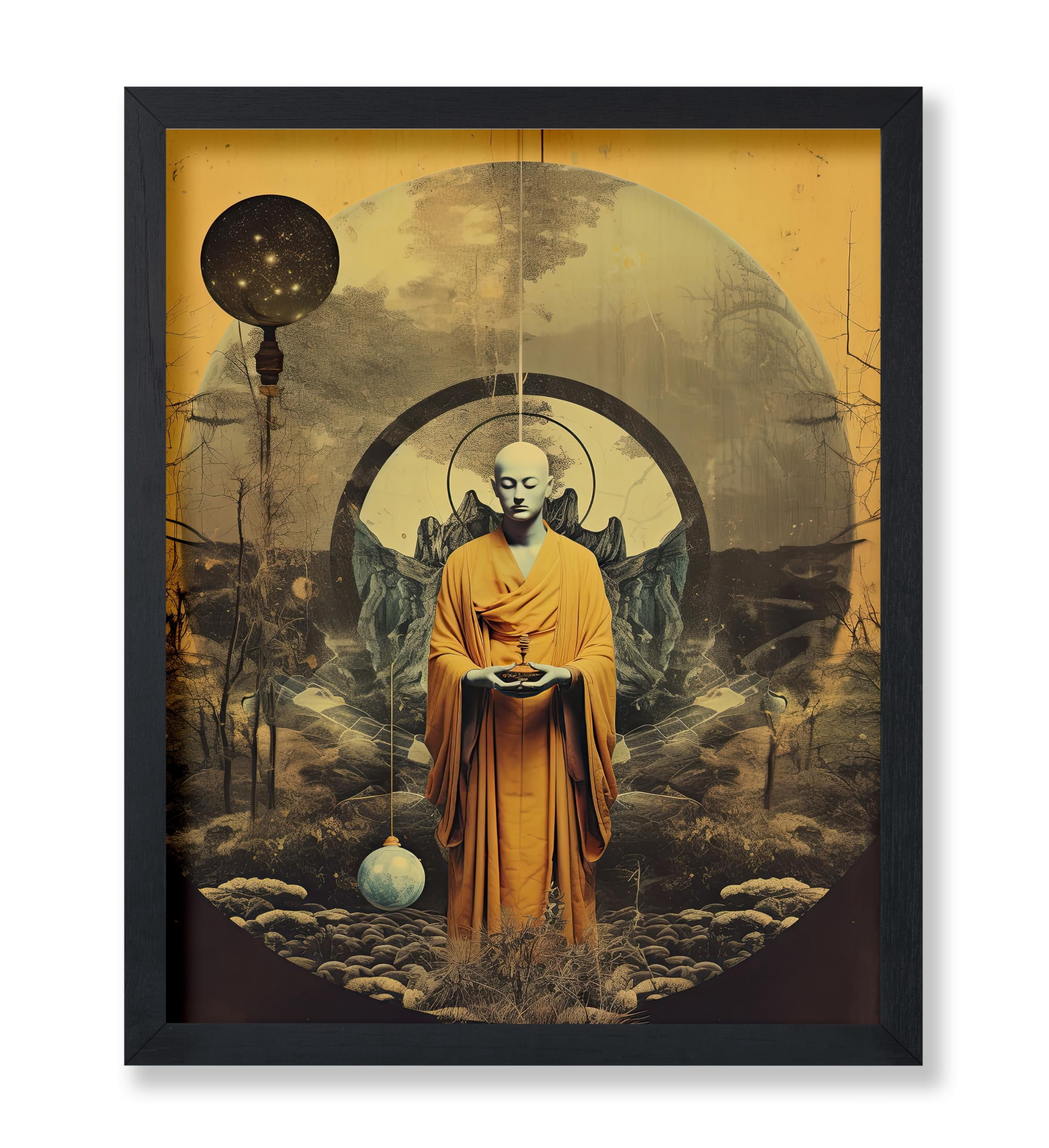 Poster Master Psychedelic Poster - Monk Print - Surreal Art - Trippy ...