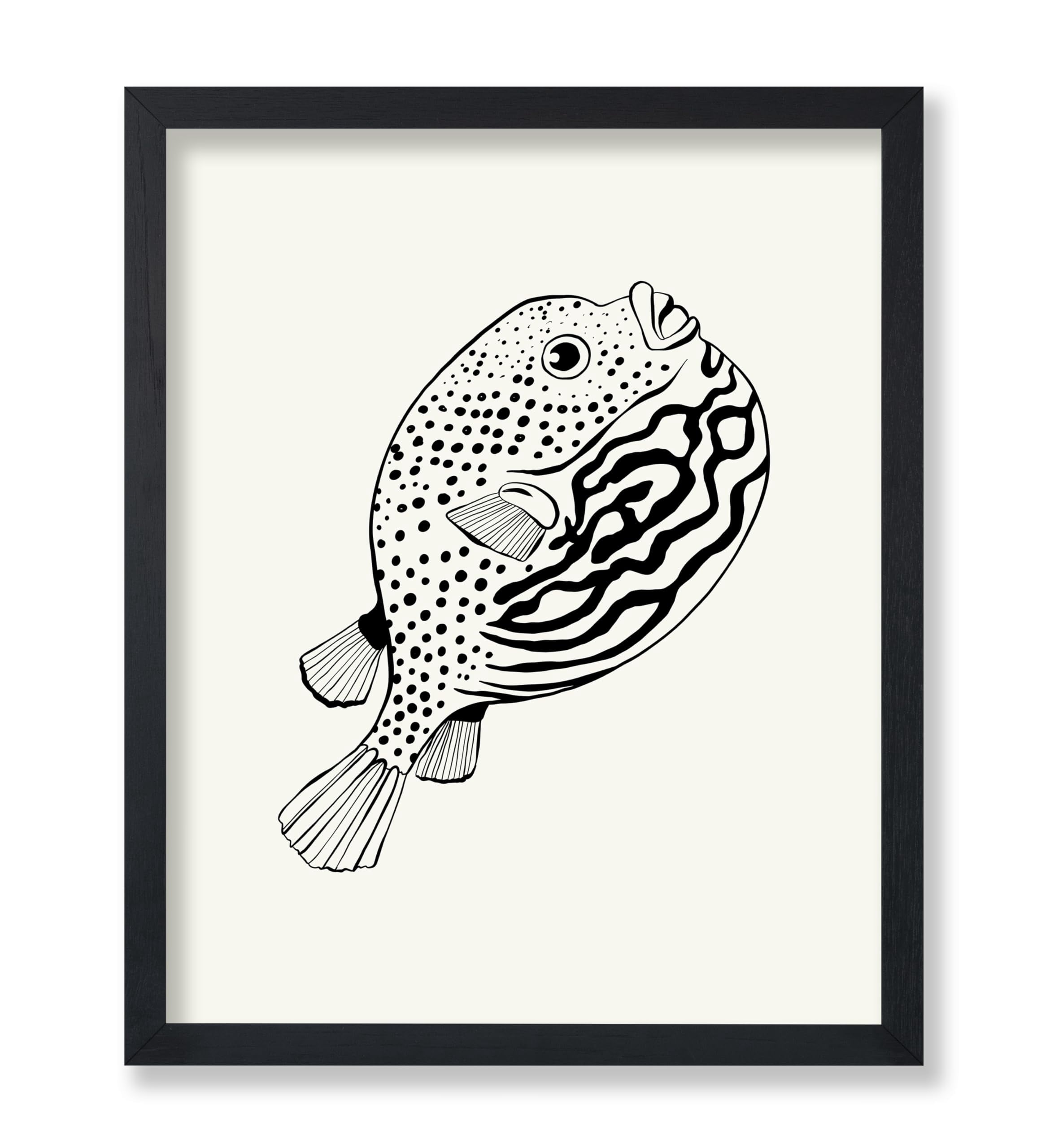 Poster Master Pufferfish Poster - Retro Aquatic Print - Marine Life Art ...