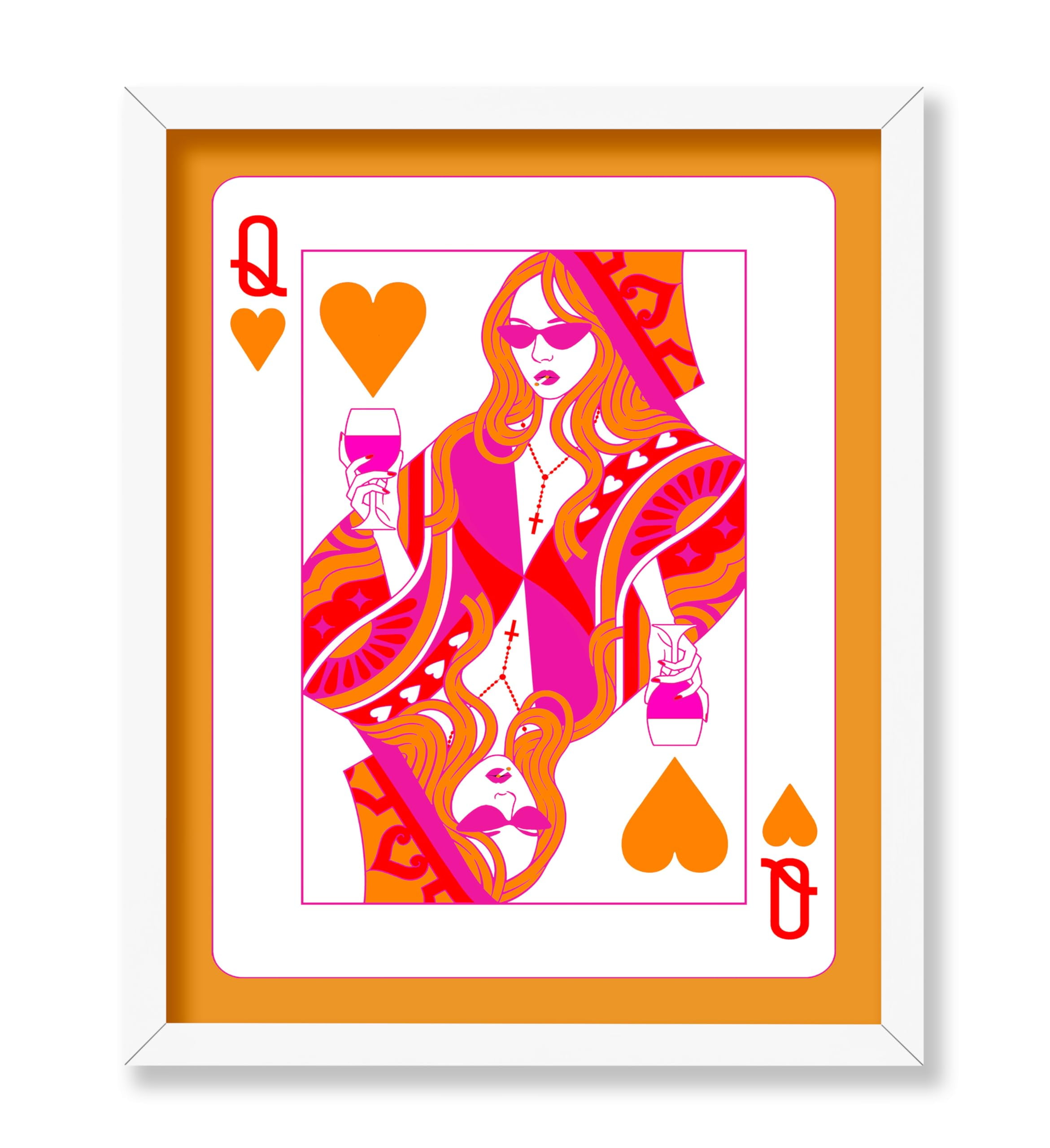 Poster Master Queen Of Hearts Poster - Retro Playing Cards Print ...