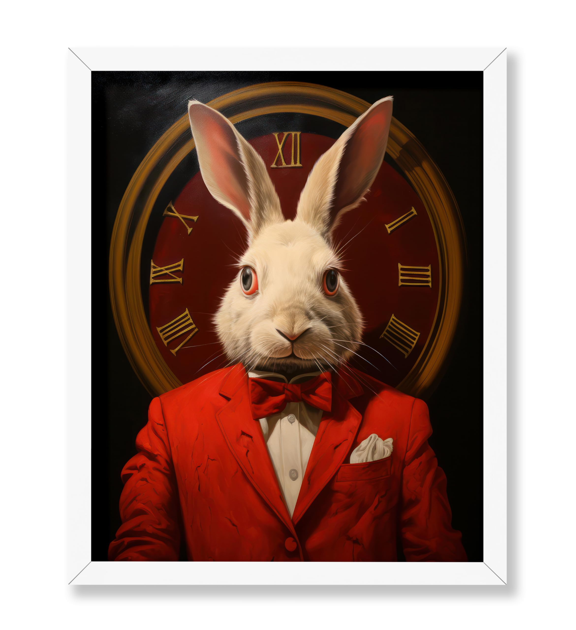 Poster Master Rabbit In Red Suit Poster - Retro Magician Print - Bunny ...