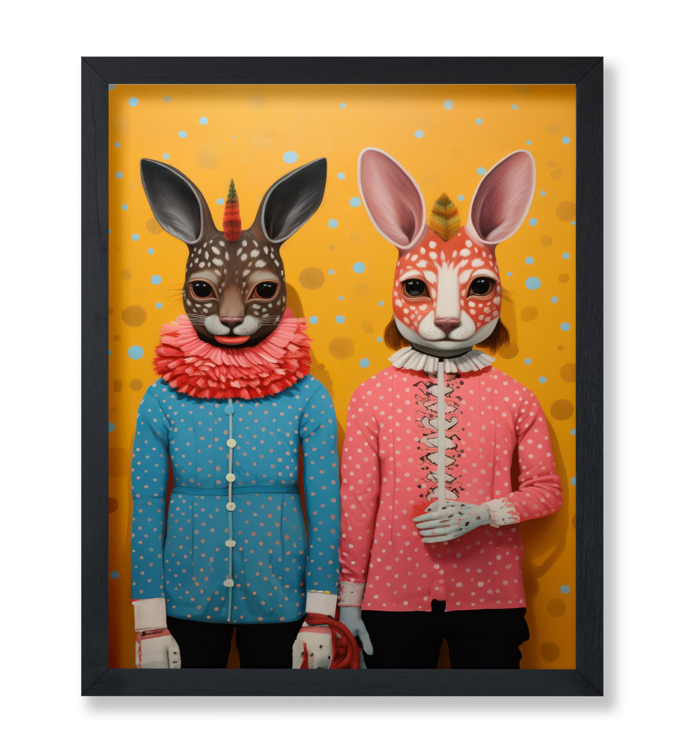 Poster Master Rabbit Poster - Retro Duo Bunny Print - Funny Bunny Art ...