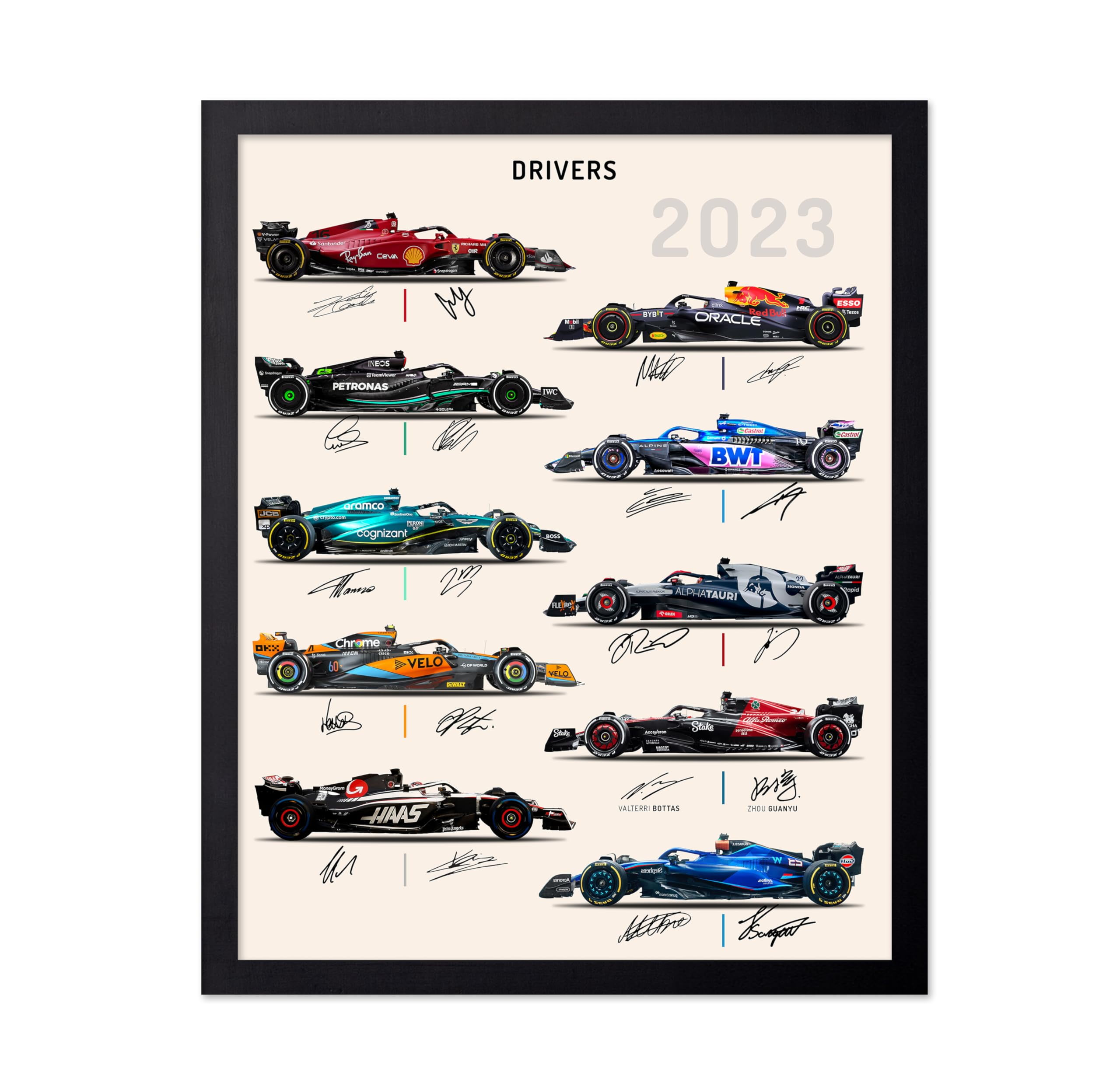 Poster Master Race Car Drivers Poster - Cars & Drivers Signatures Print ...