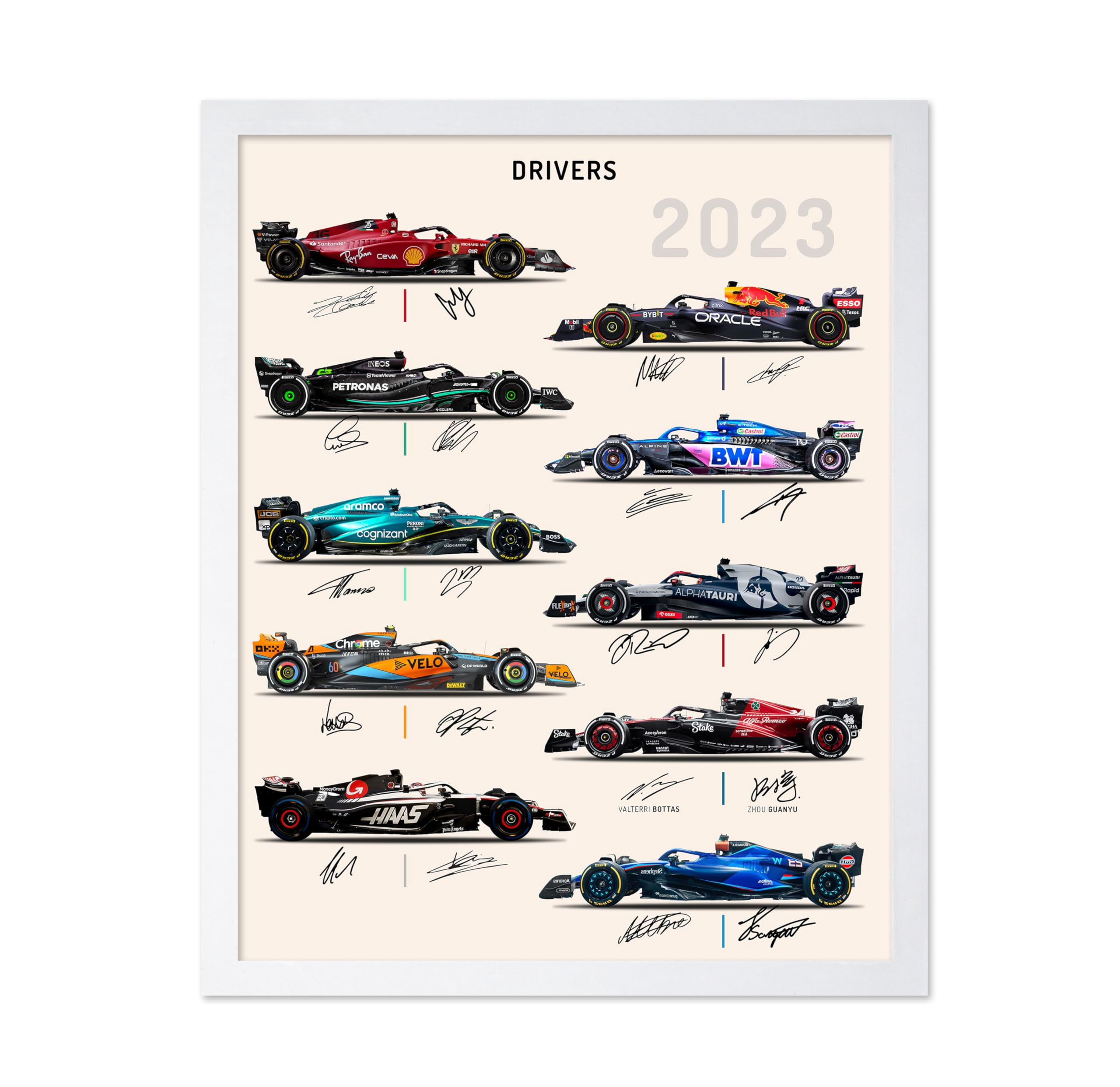 Poster Master Race Car Drivers Poster - Cars & Drivers Signatures Print ...