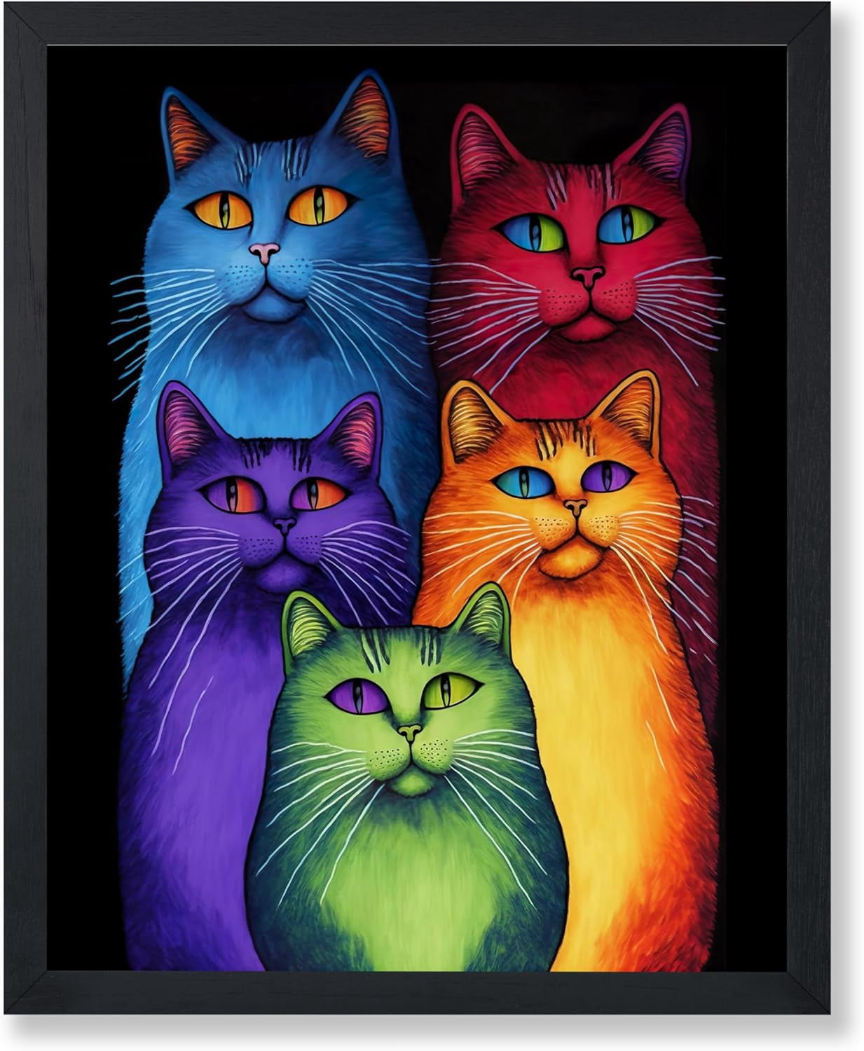 Poster Master Rainbow Cats Poster - Colorful Cats Print - Cat Art ...