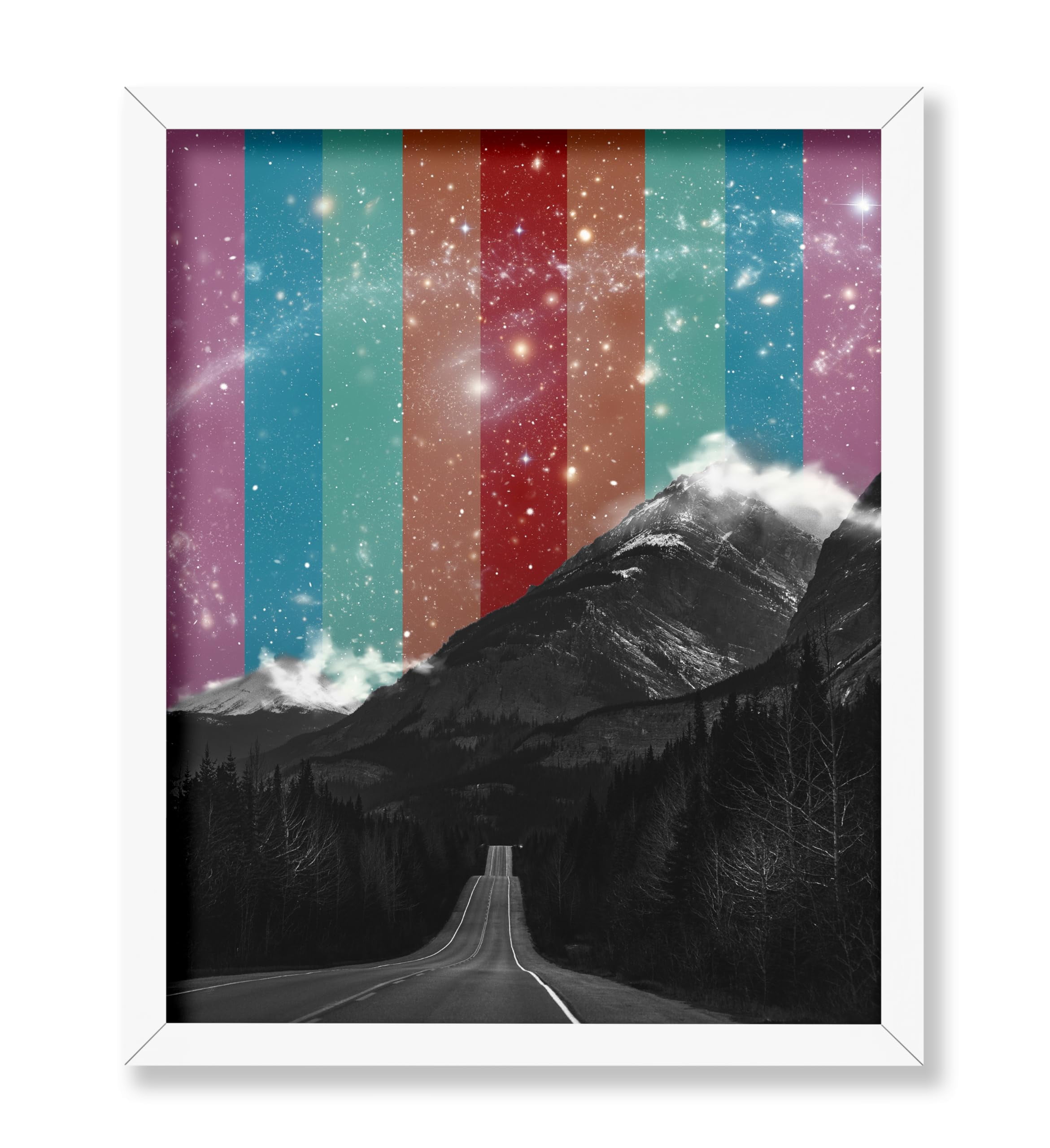 Poster Master Rainbow Poster - Retro Landscape Print - Mountain Art ...