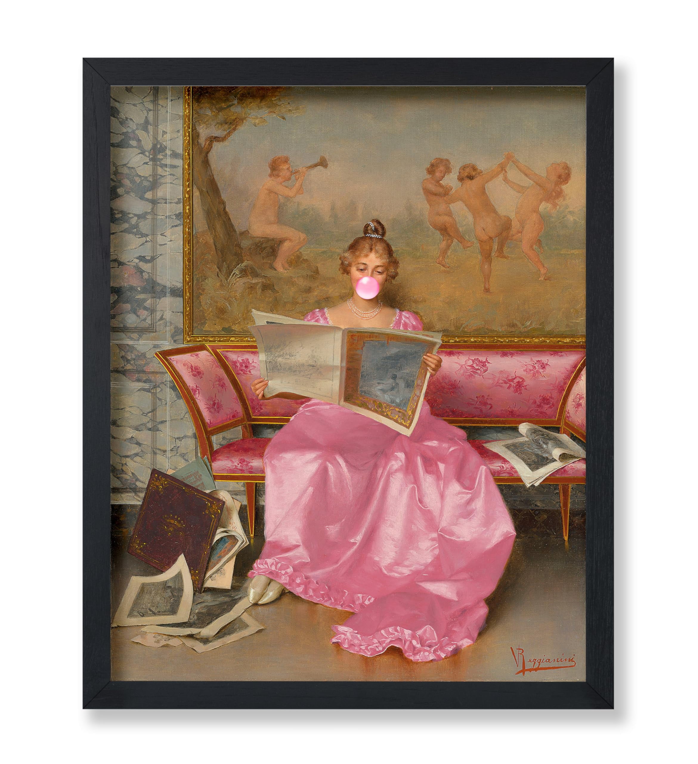 Poster Master Reading an Art Journal Poster - Bubble Gum Print ...