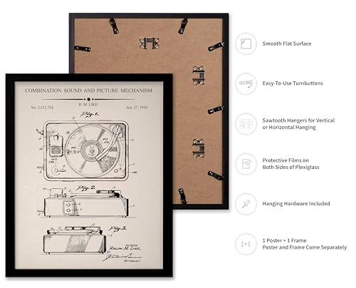 Poster Master Record Player Blueprint Poster - Record Player Patent ...