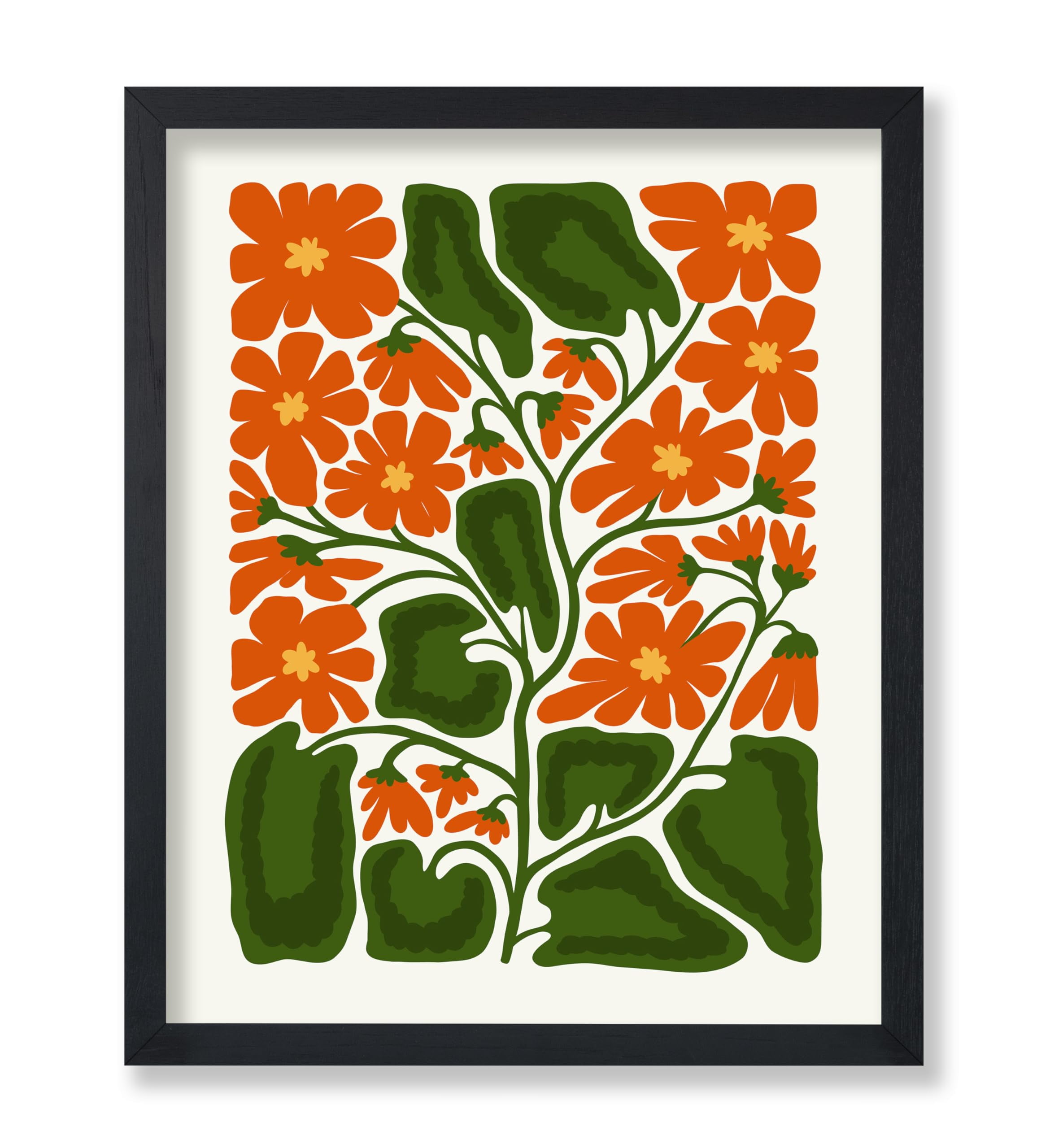 Poster Master Red Flowers Poster - Retro Floral Print - Modern Flowers ...