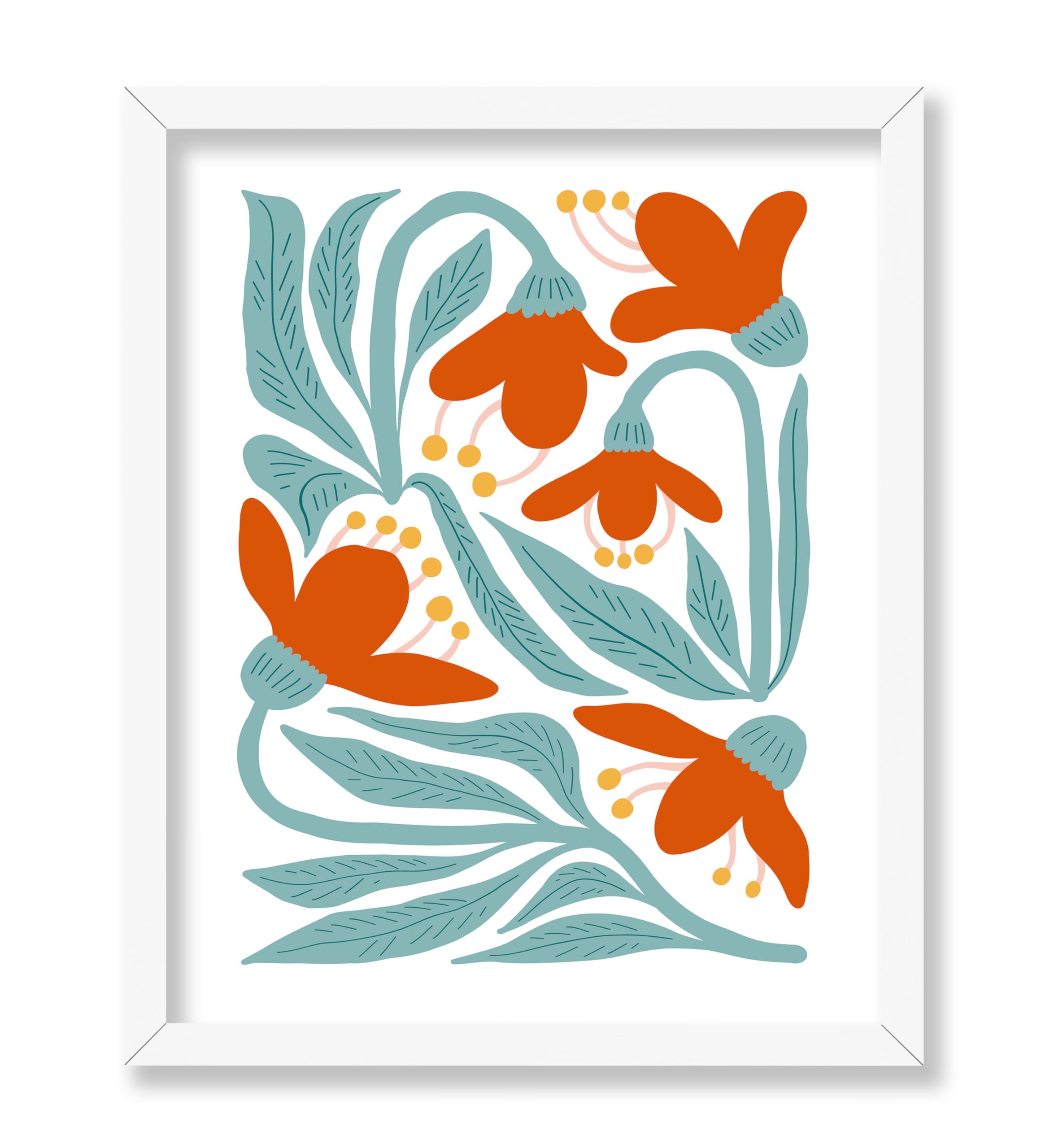 Poster Master Red Flowers Poster - Retro Lily Print - Groovy Floral Art ...