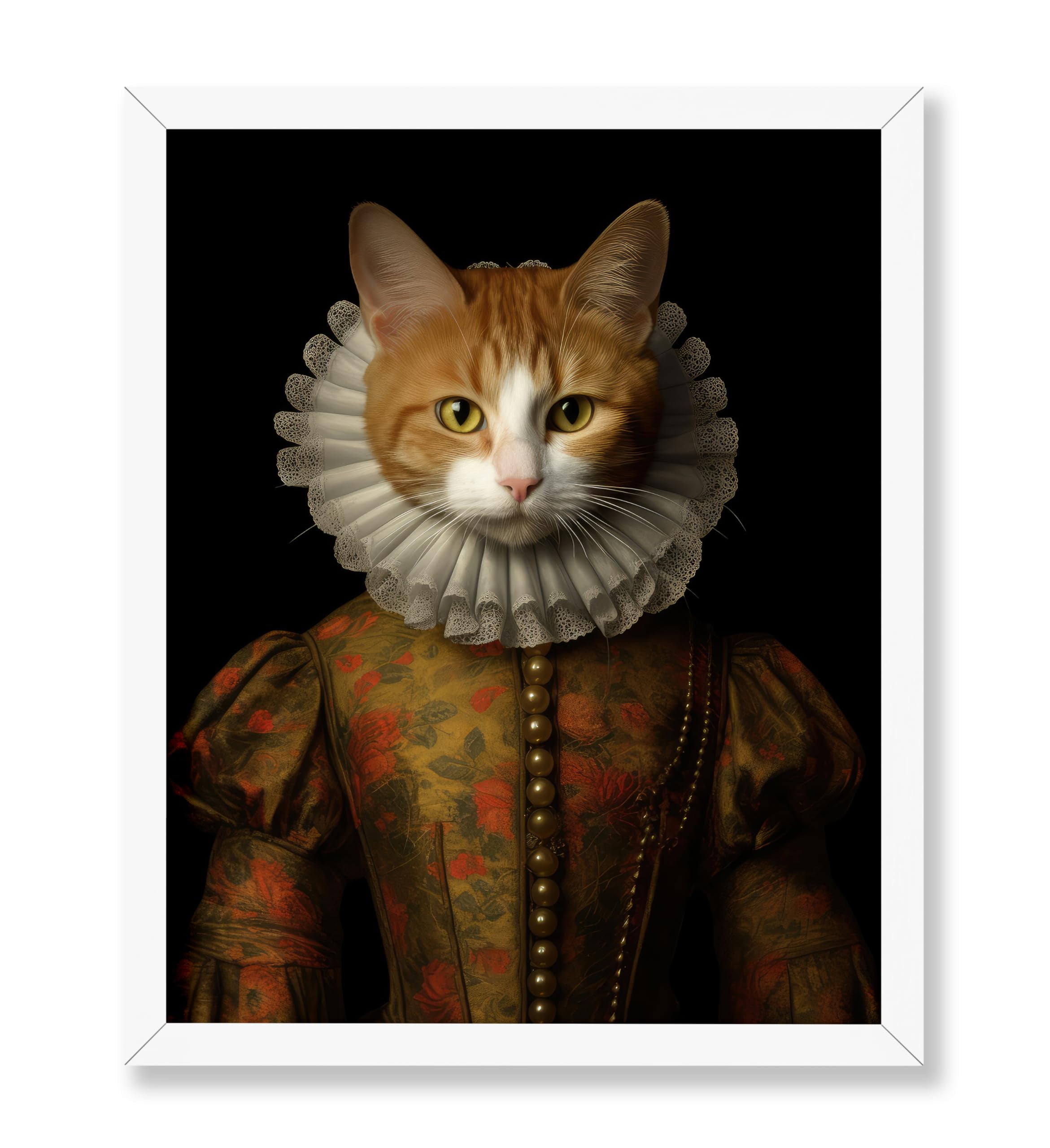 Poster Master Renaissance Cat Poster - Retro Aristocrat Cat Print - Cat ...