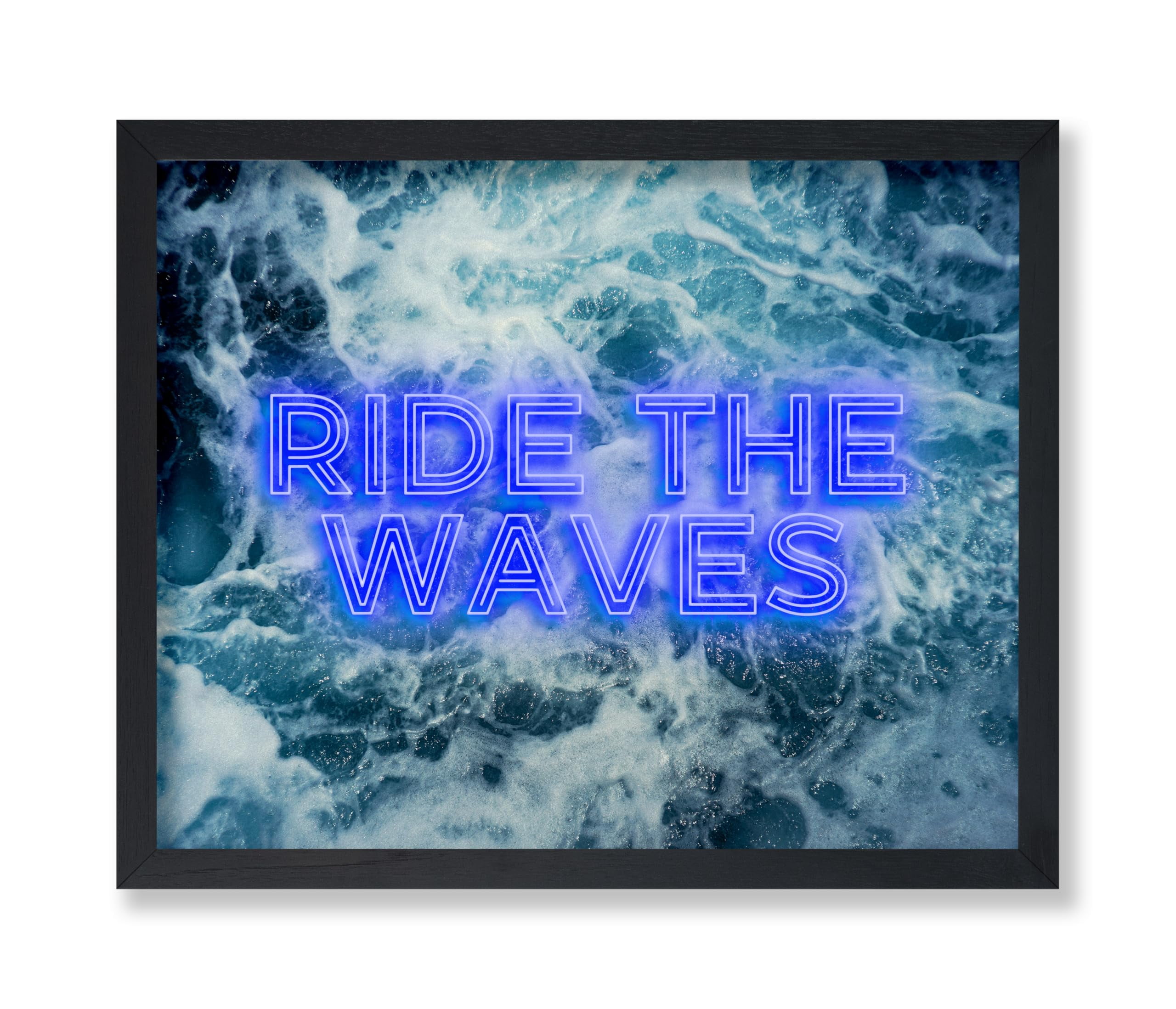 Poster Master Ride The Waves Poster - Surfing Print - Neon Art - Trendy ...