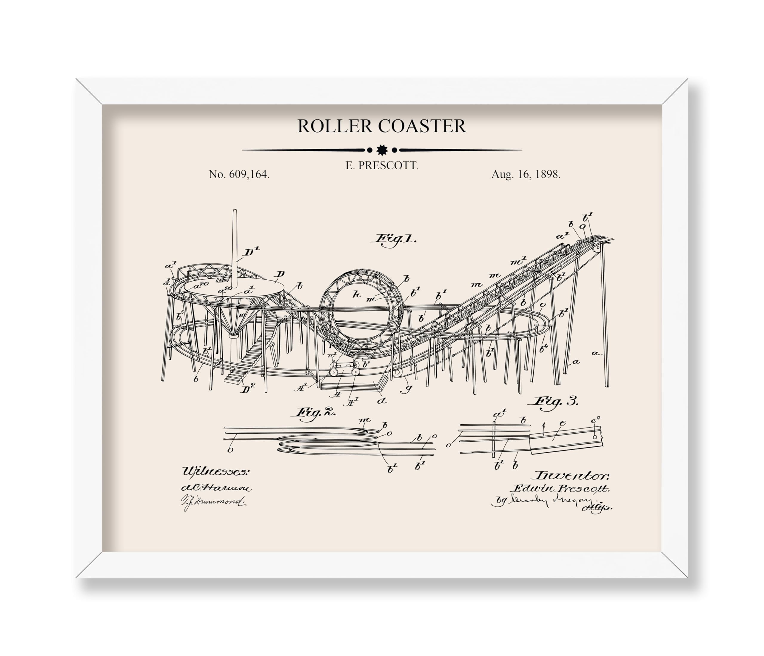 Poster Master Roller Coaster Blueprint Poster - Loop the Loop Coney ...