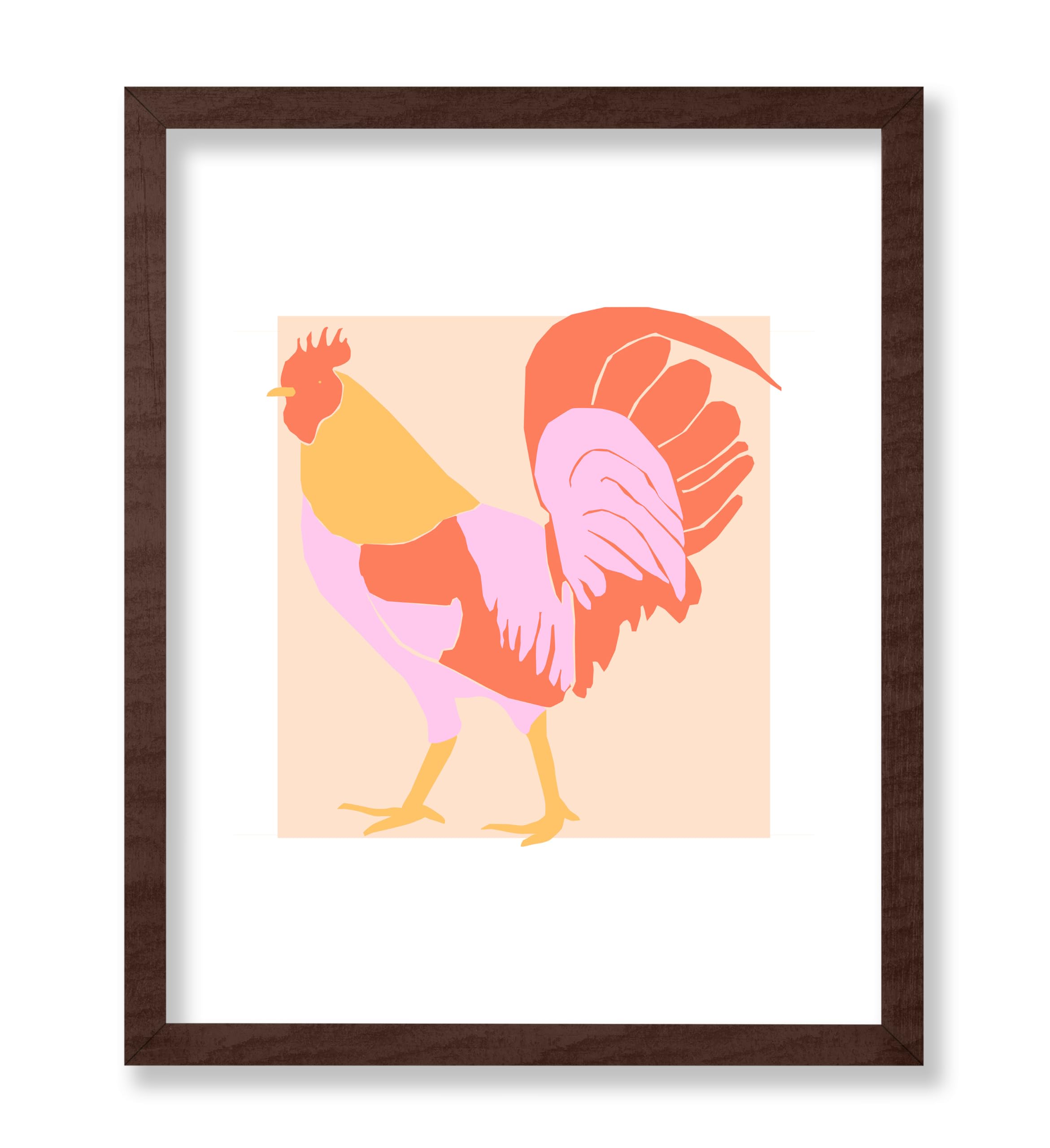 Poster Master Rooster Poster - Retro Chicken Print - Cockerel Art ...