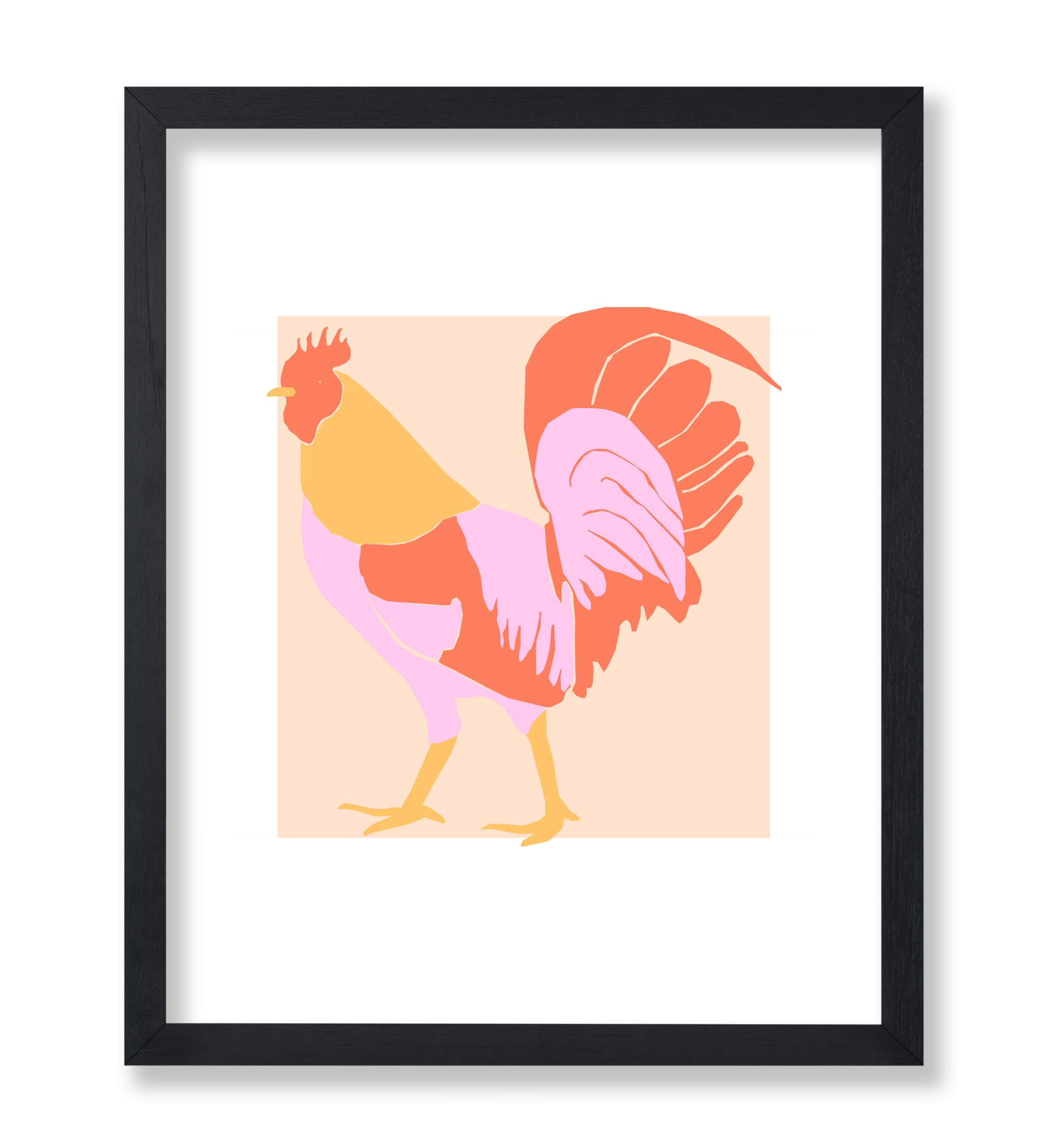 Poster Master Rooster Poster - Retro Chicken Print - Cockerel Art ...