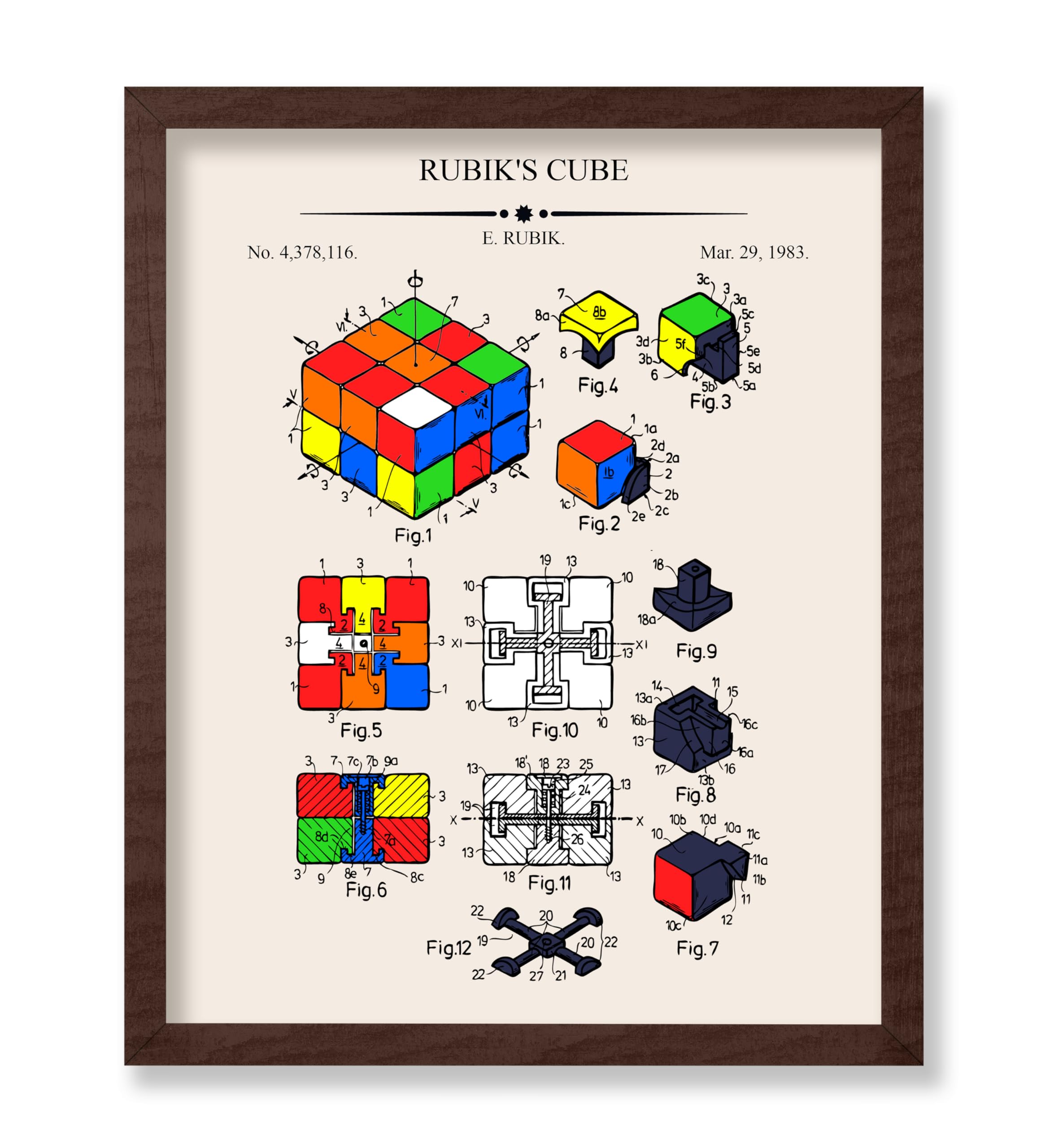 Poster Master Rubik's Cube Blueprint Poster - Puzzle Cube Toy Patent ...