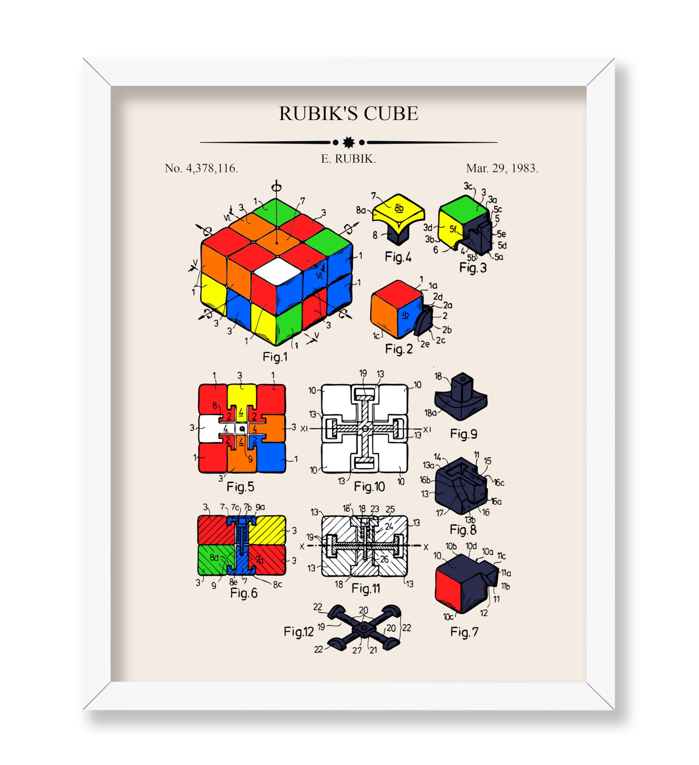 Poster Master Rubik's Cube Blueprint Poster - Puzzle Cube Toy Patent ...