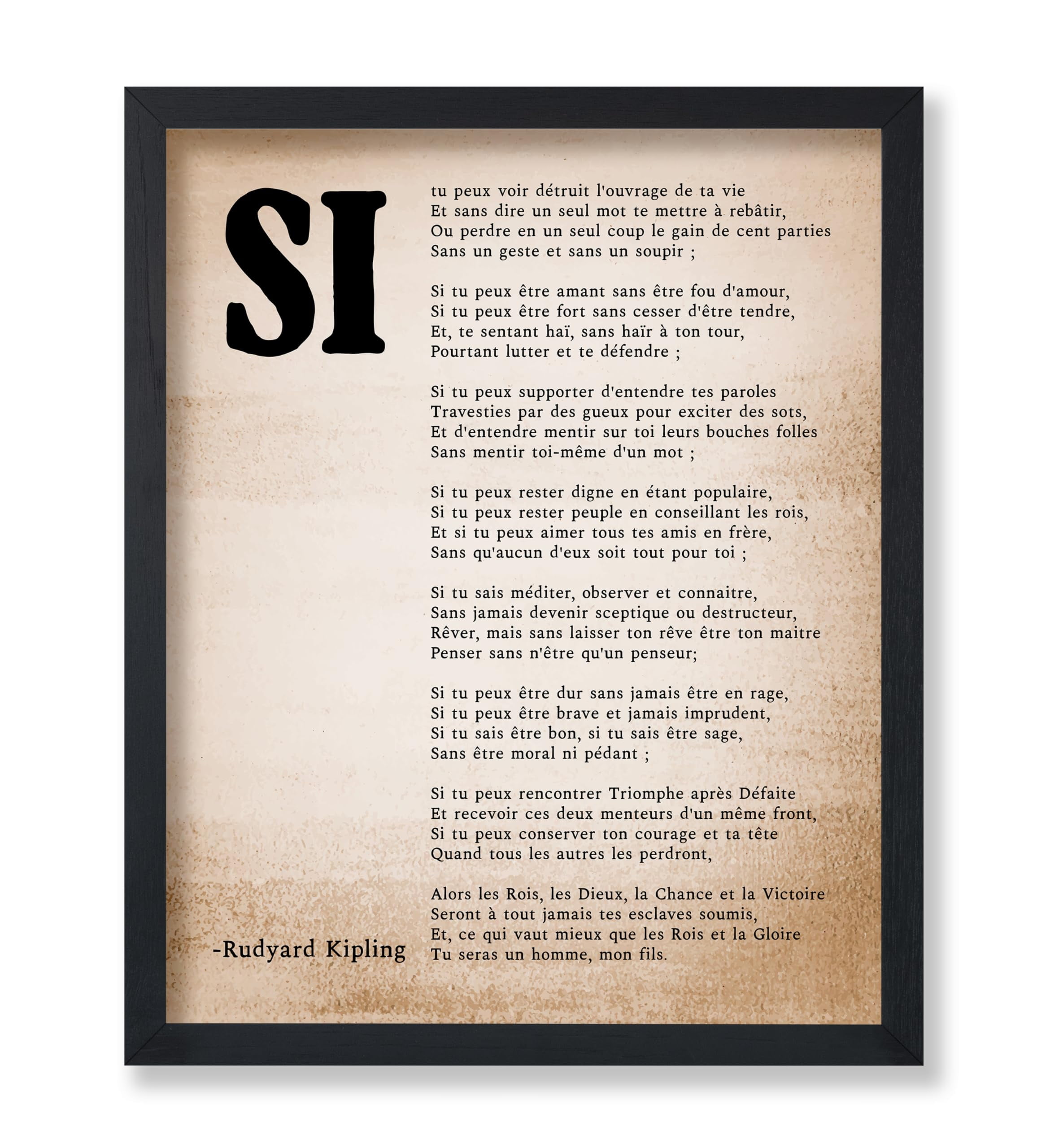 Poster Master Rudyard Kipling Poster - If Poem Print - French Poetry ...