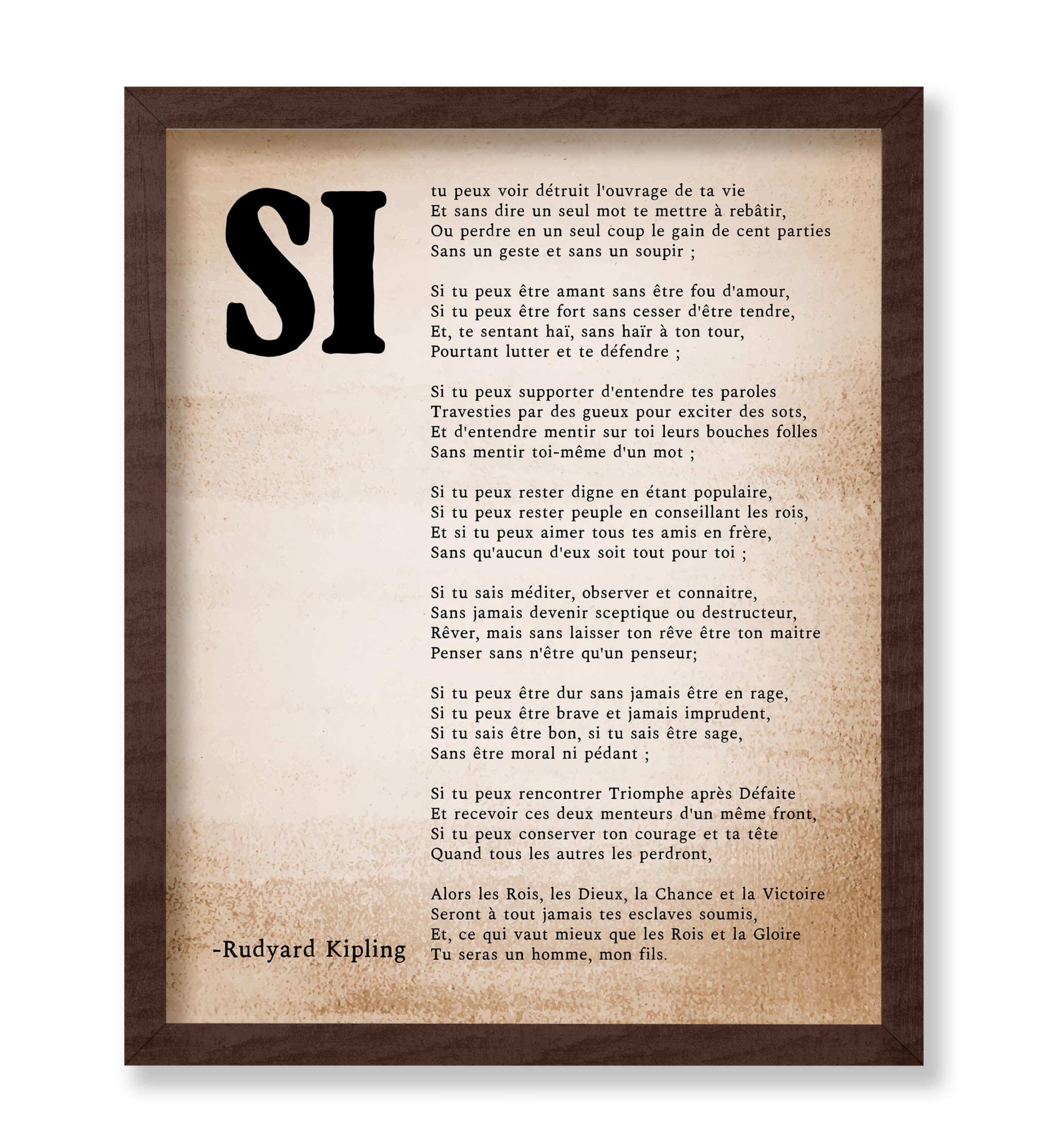 Poster Master Rudyard Kipling Poster - If Poem Print - French Poetry ...