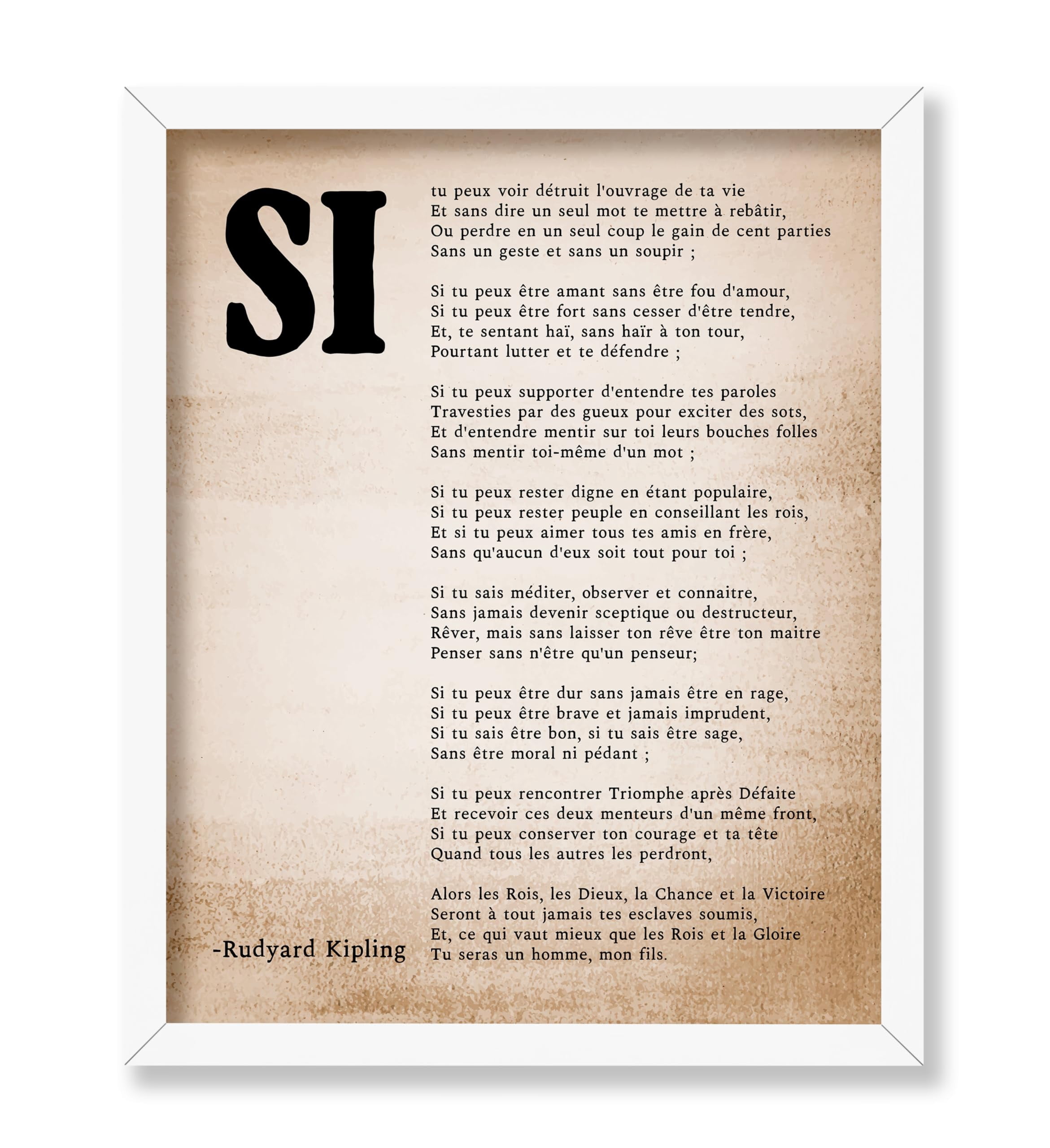 Poster Master Rudyard Kipling Poster - If Poem Print - French Poetry ...