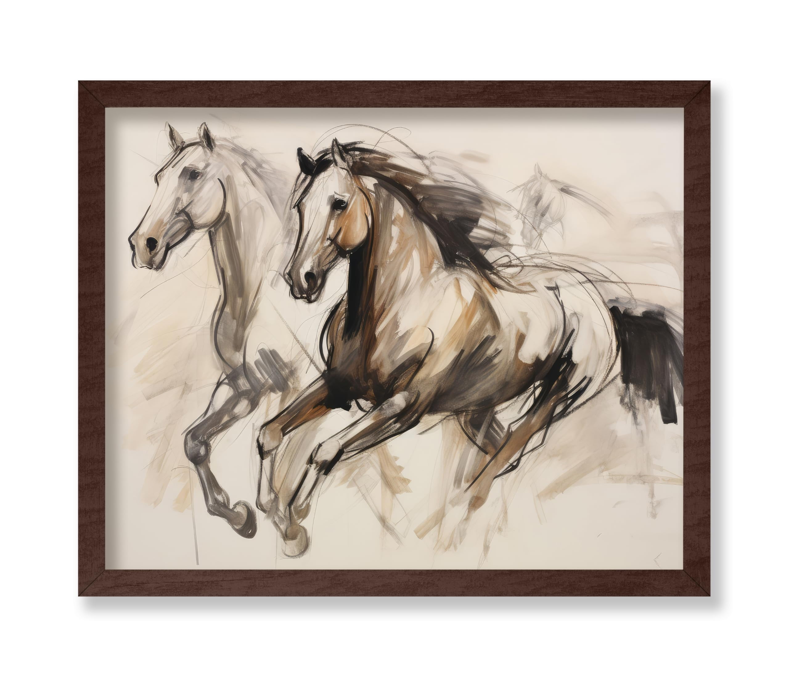 Poster Master Running Horses Poster - Retro Horse Sketch Print ...