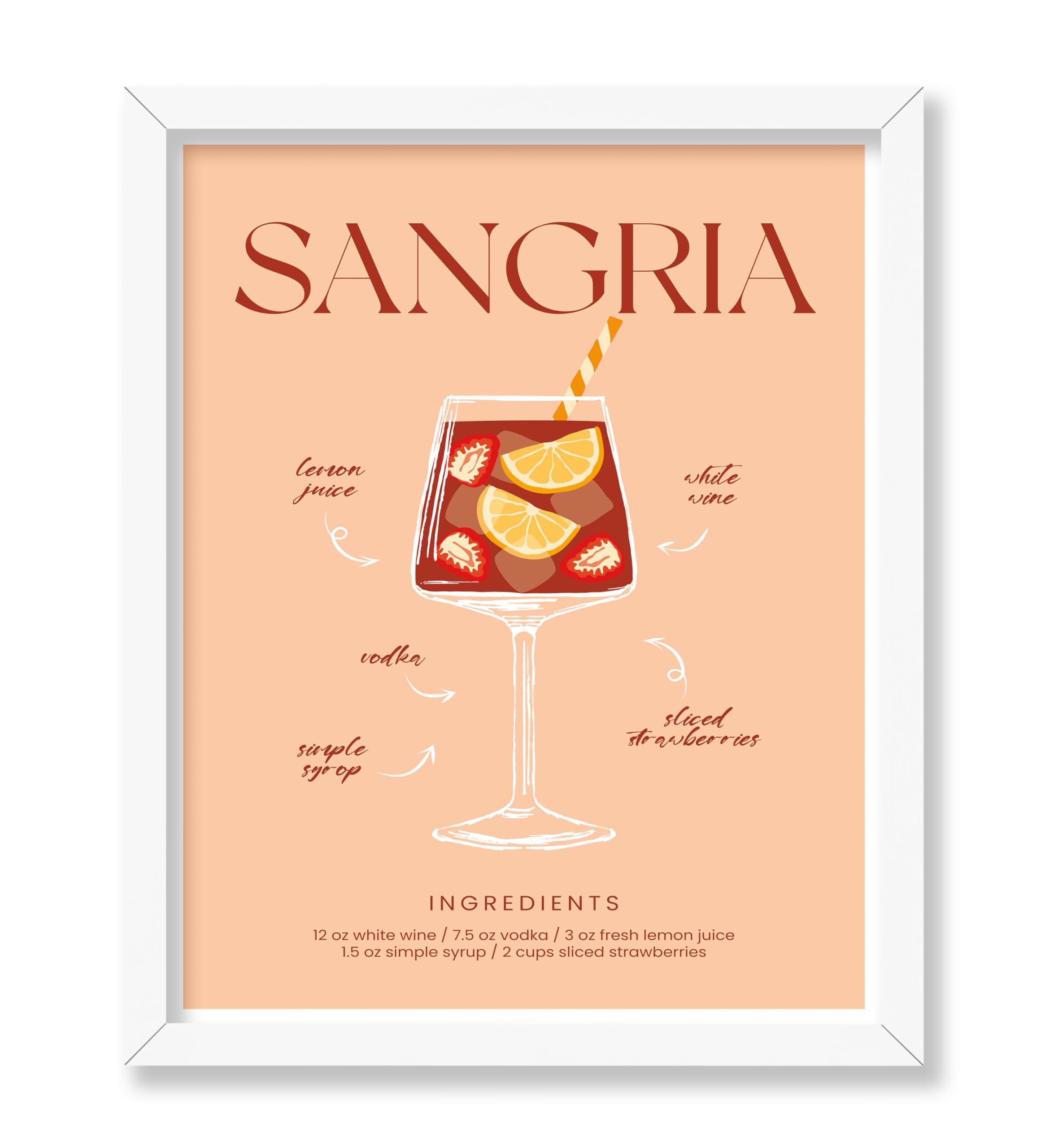 Poster Master Sangria Recipe Poster - Retro Cocktail Print - Sangria ...