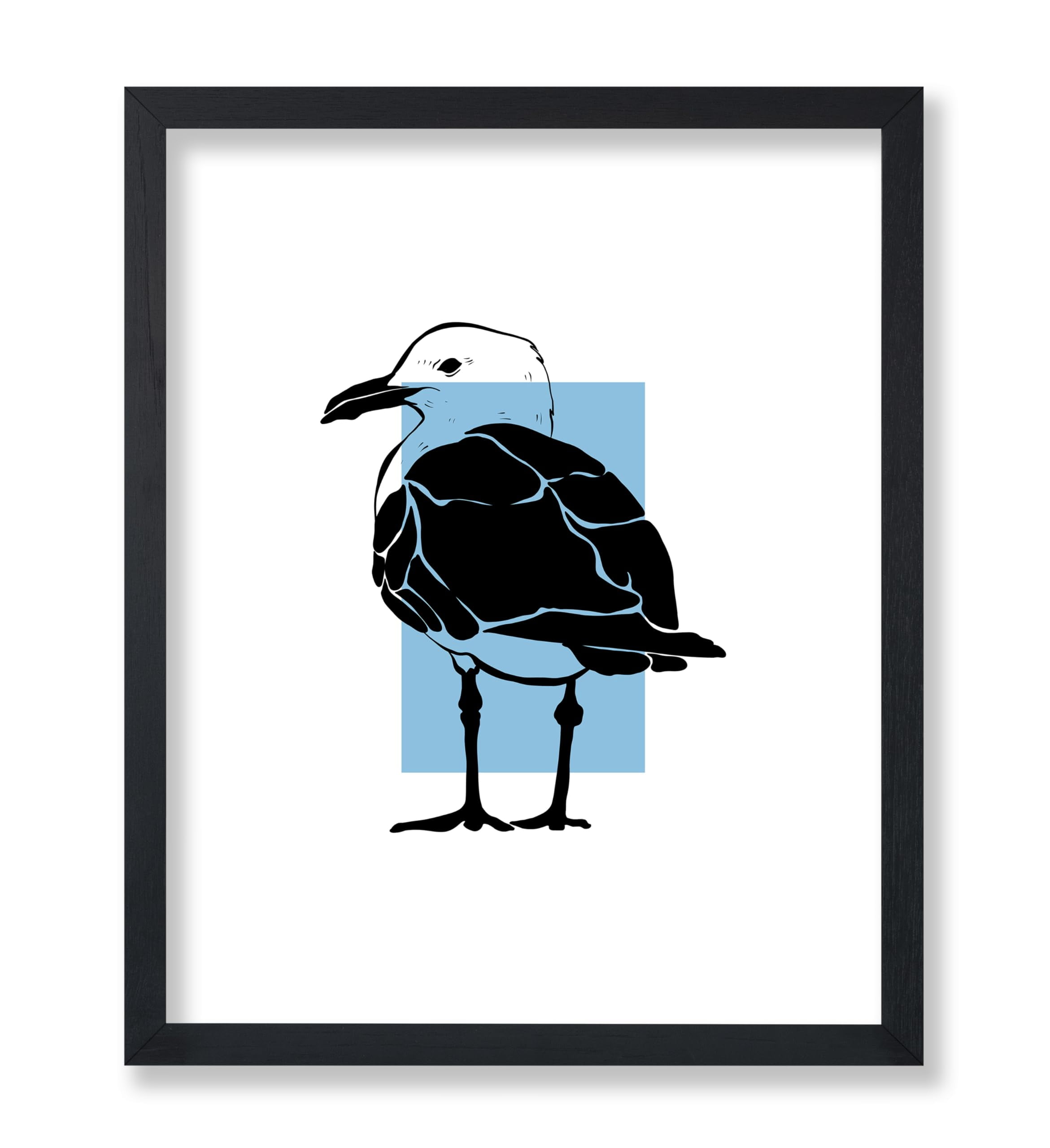 Poster Master Seagull Poster - Retro Seabird Print - Marine Life Art - Bird Art - Abstract Art ...