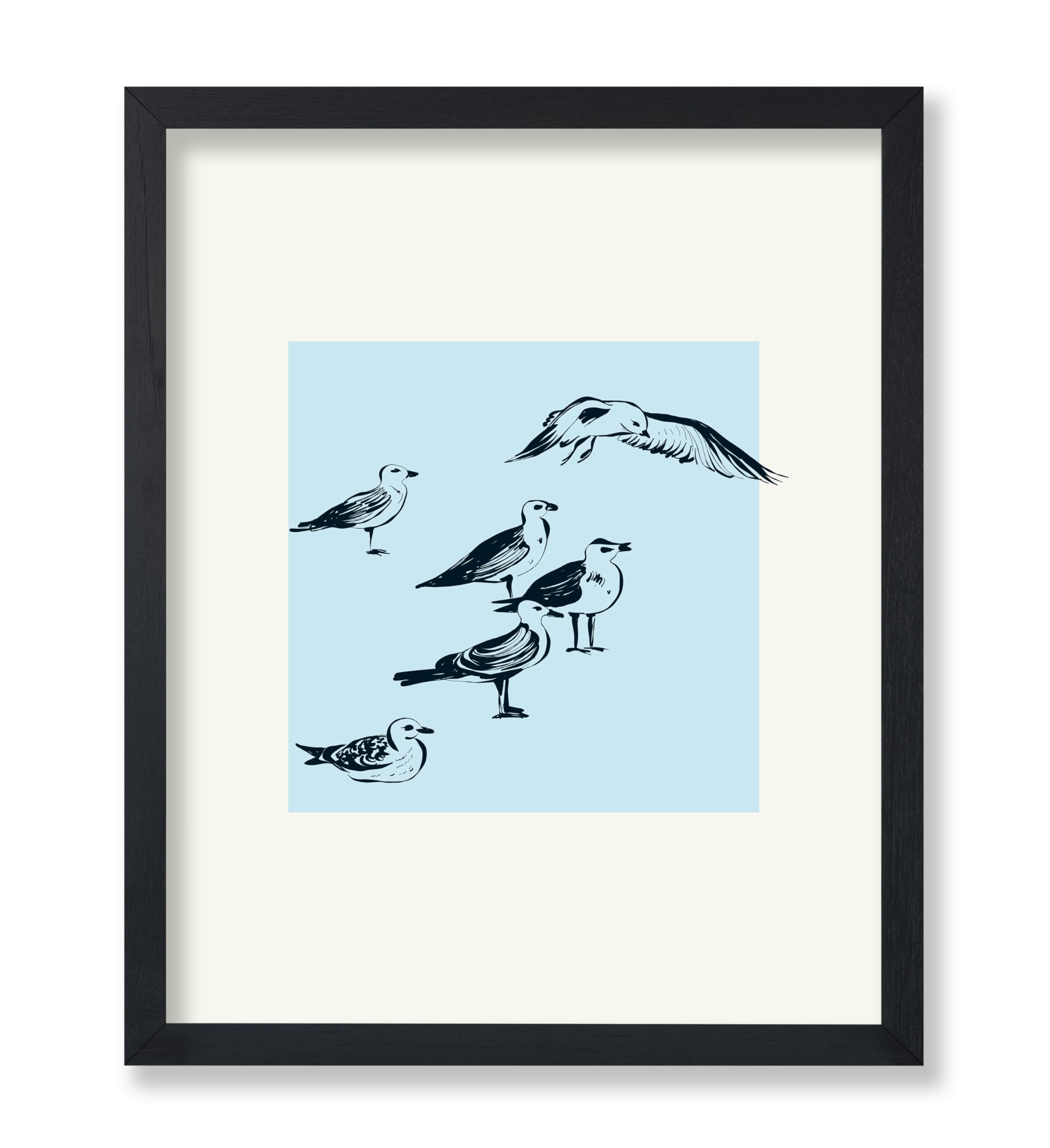 Poster Master Seagulls Poster - Retro Seabird Print - Bird Art - Ocean ...