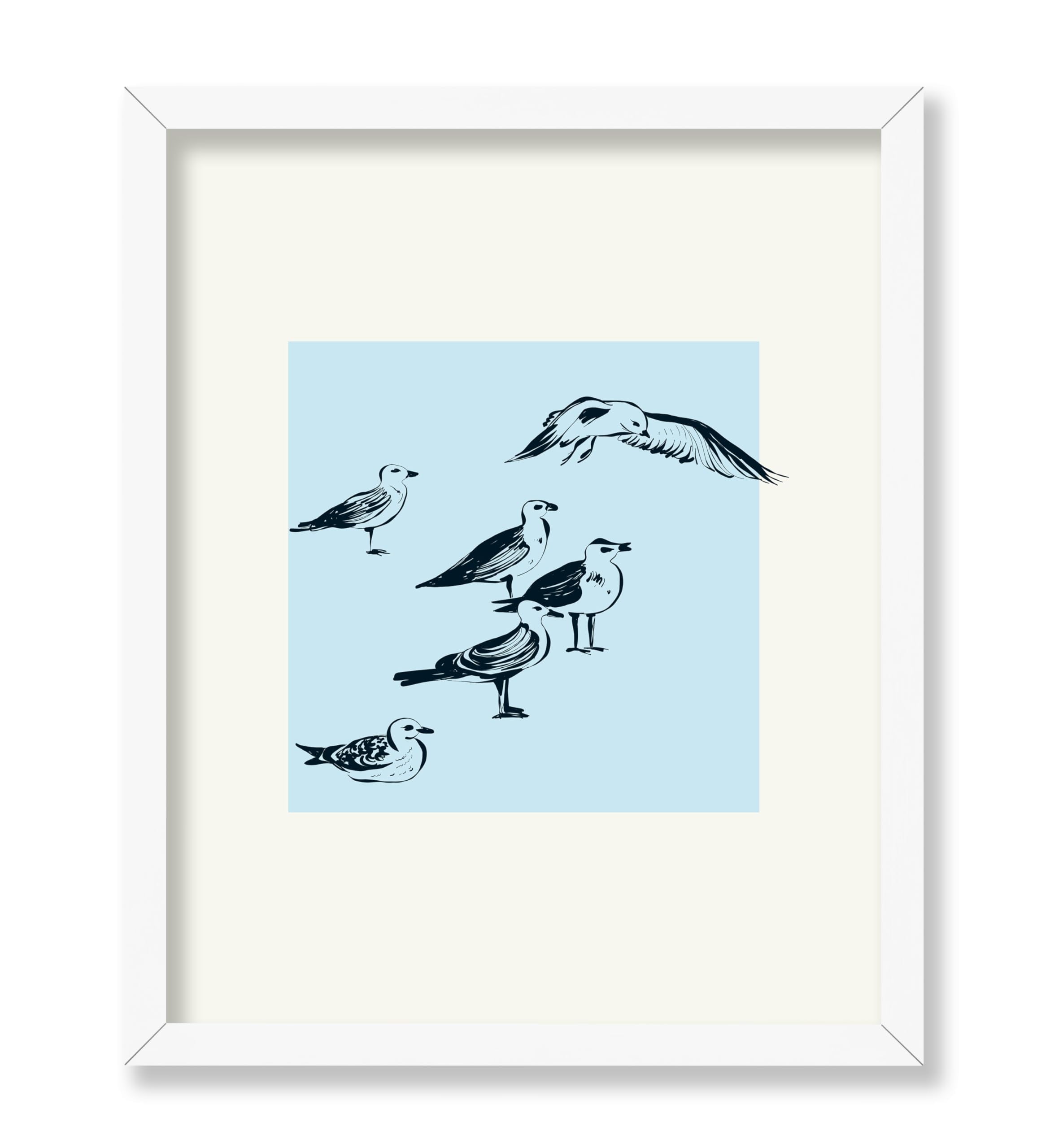 Poster Master Seagulls Poster - Retro Seabird Print - Bird Art - Ocean ...