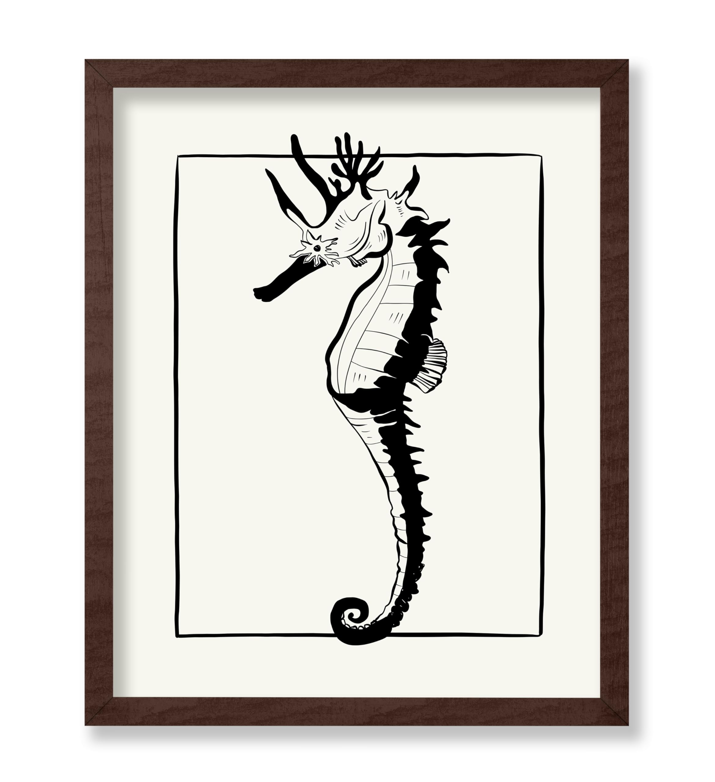 Poster Master Seahorse Poster - Retro Aquatic Print - Marine Life Art ...