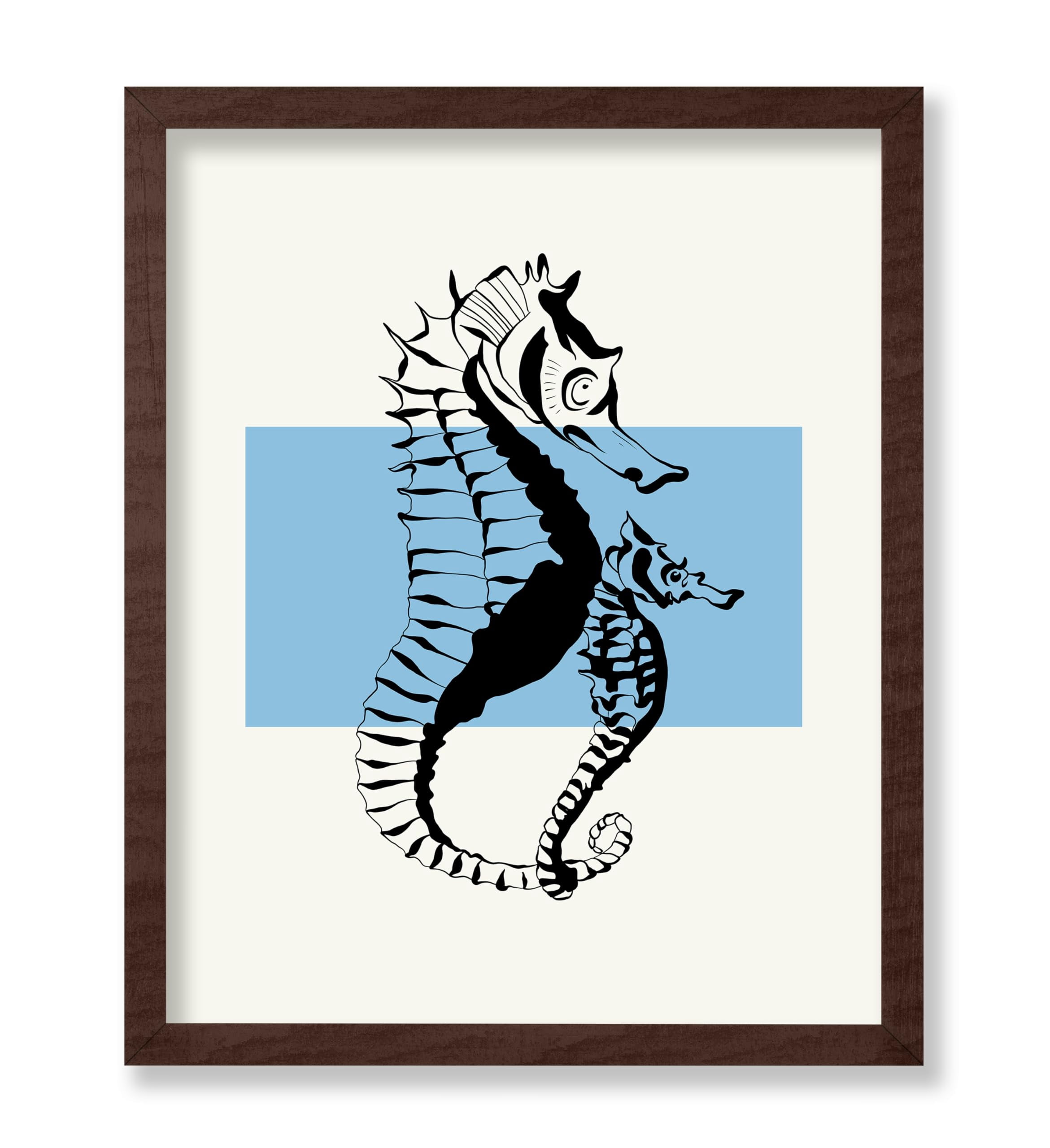 Poster Master Seahorse Poster - Retro Marine Fish Print - Abstract Art ...