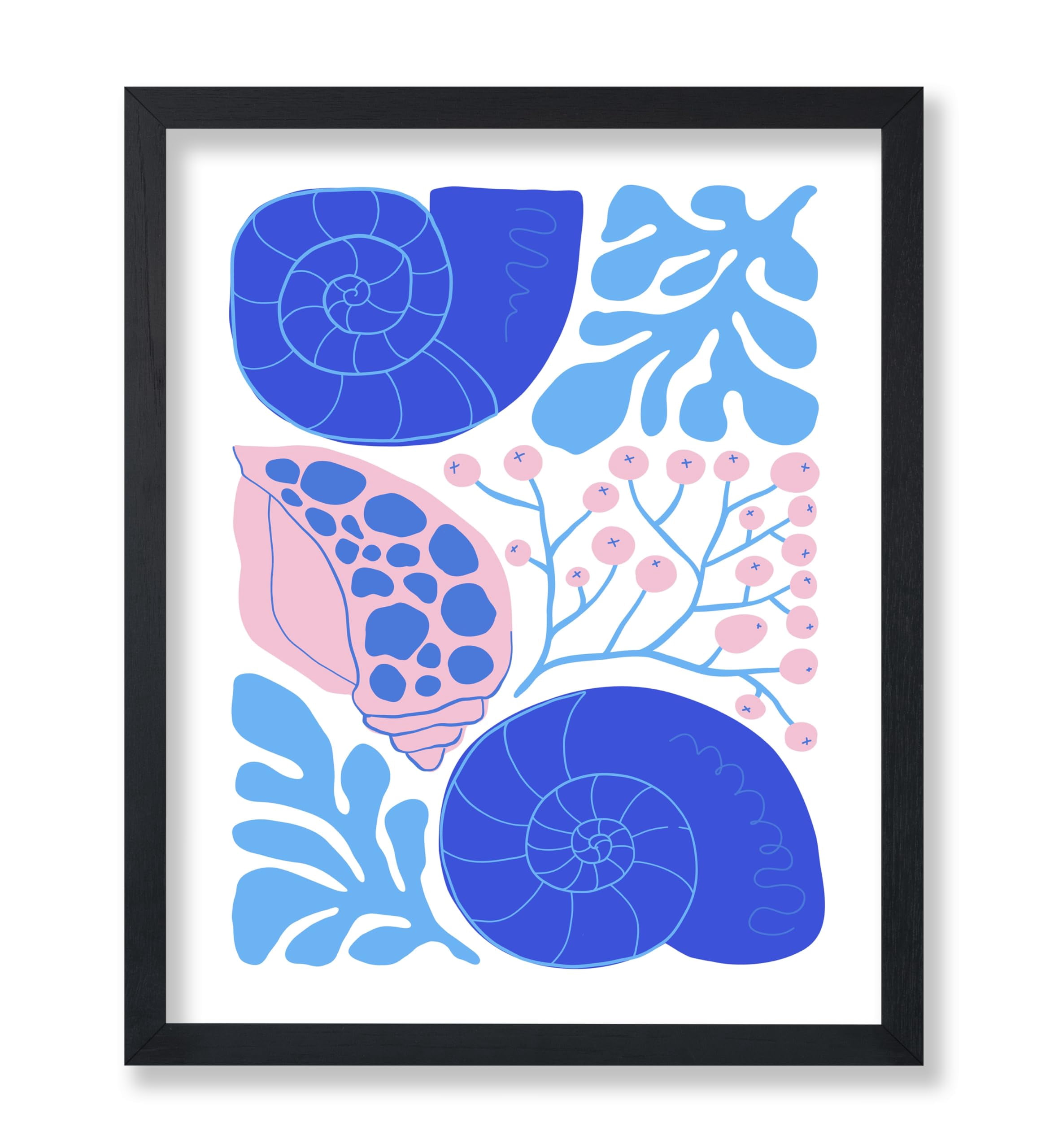 Poster Master Seashell Poster - Retro Ammonites Print - Aquatic Art ...