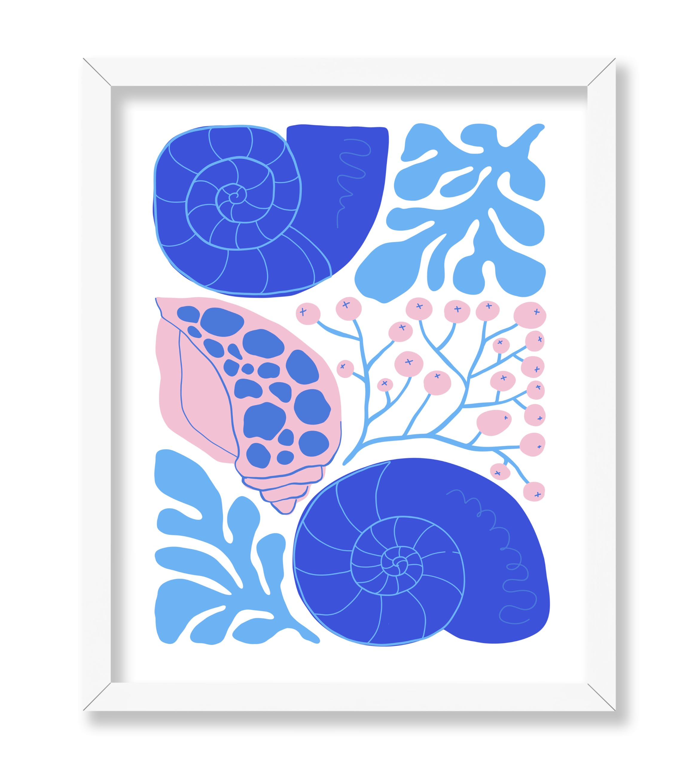 Poster Master Seashell Poster - Retro Ammonites Print - Aquatic Art ...