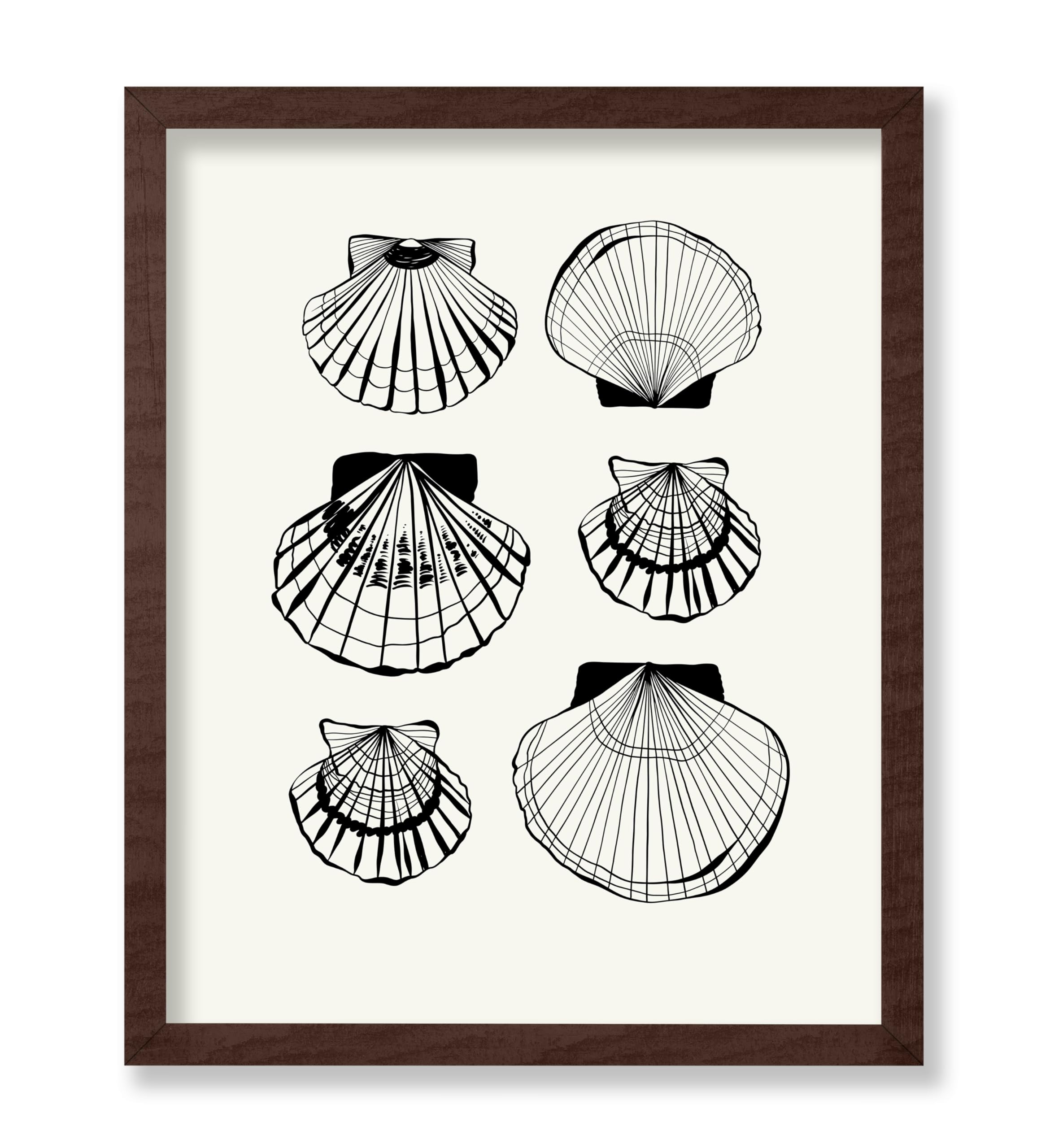 Poster Master Seashell Poster - Retro Aquatic Print - Marine Life Art ...