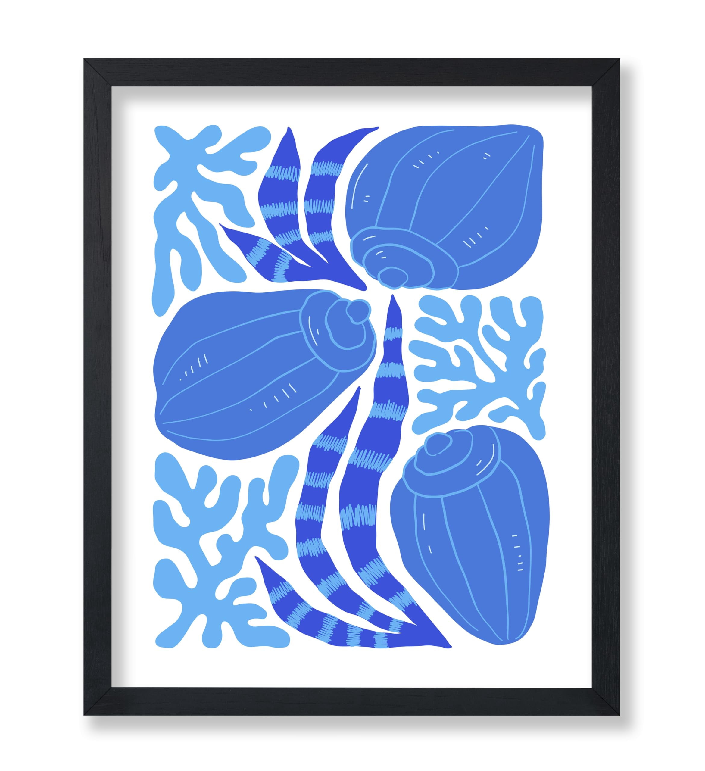 Poster Master Seashell Poster - Retro Corals Print - Floral Art - Ocean ...
